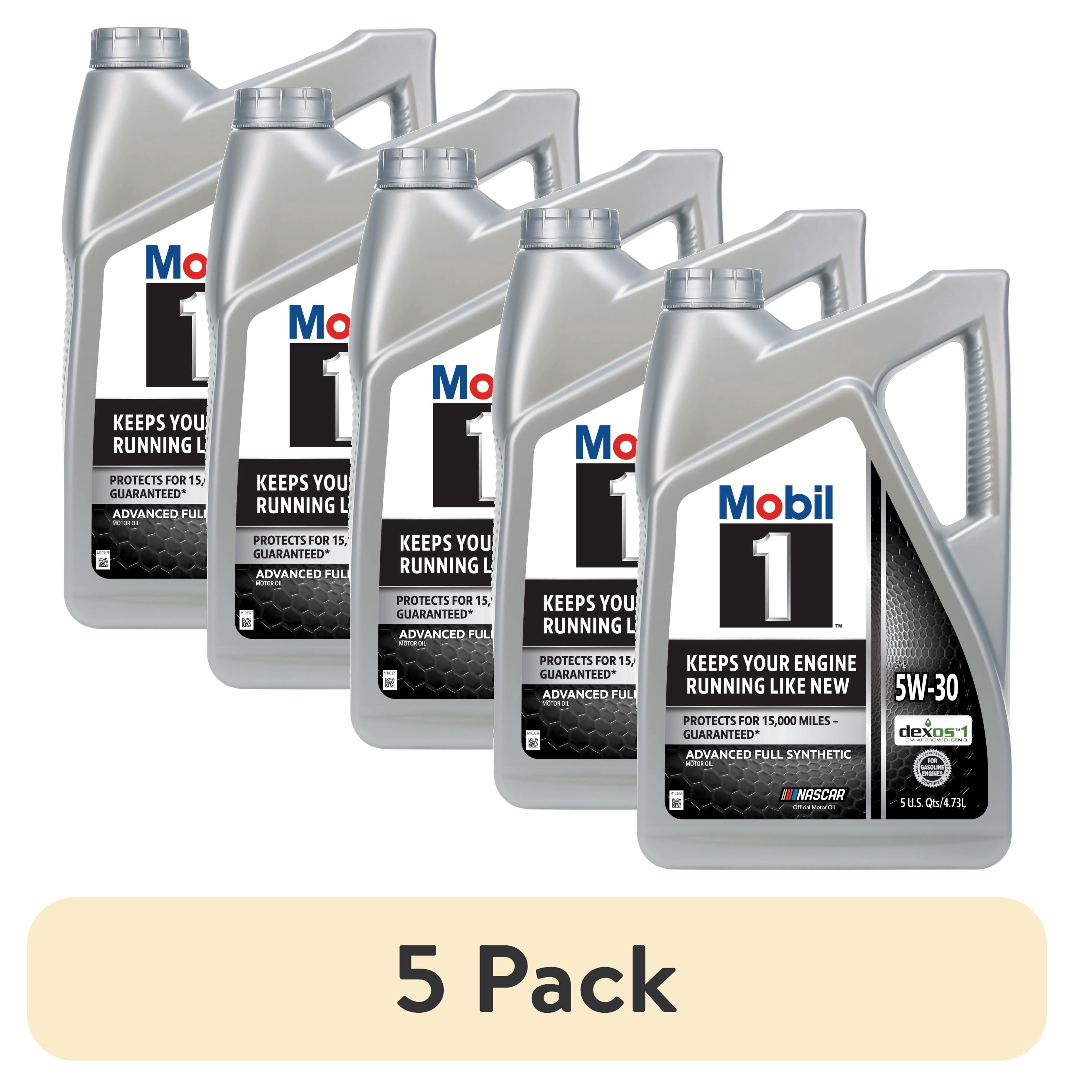 (5 pack) Mobil 1 Advanced Full Synthetic Motor Oil 5W-30, 5 Quart ...
