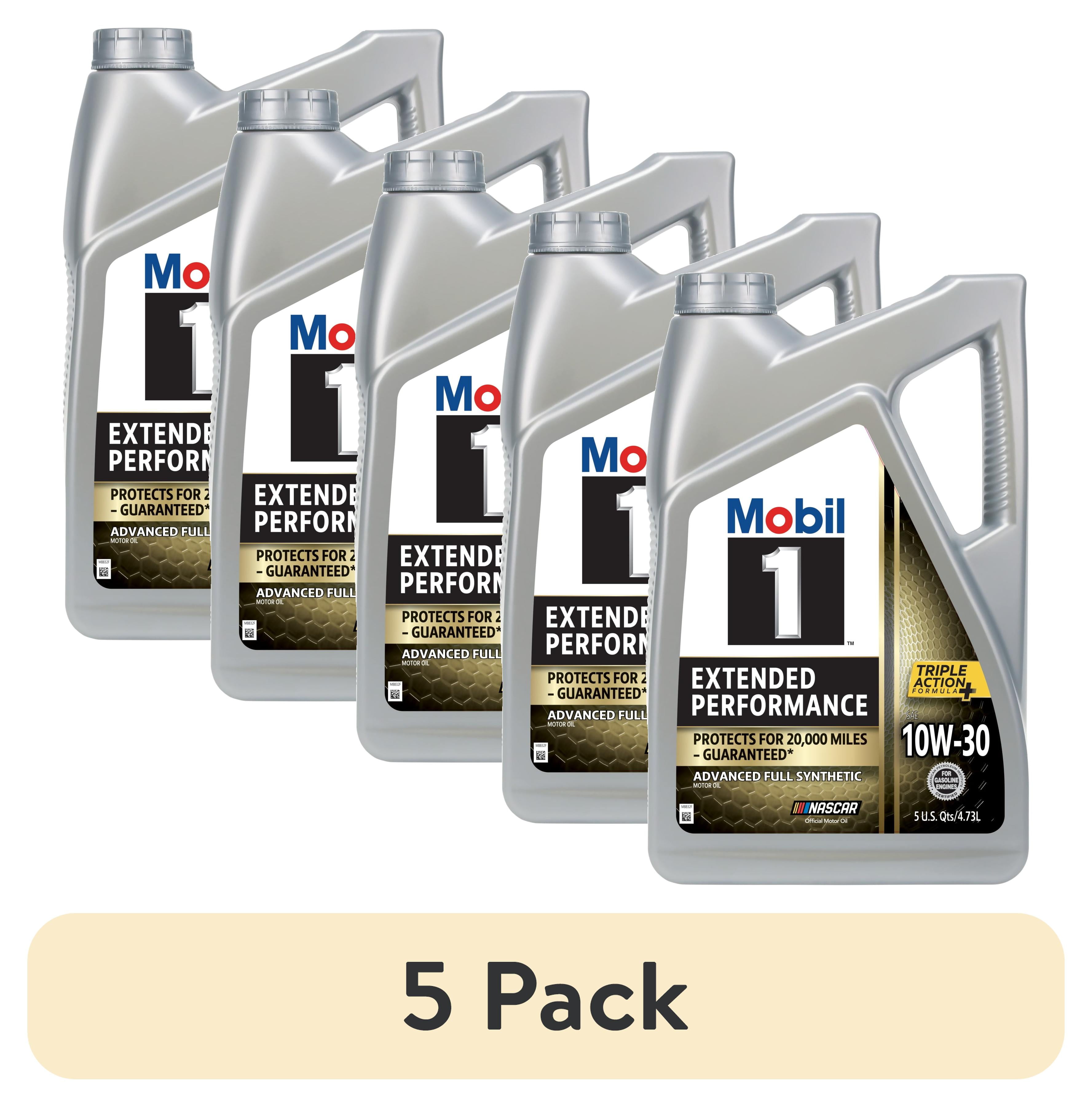 (5 pack) Mobil 1 Extended Performance Full Synthetic Motor Oil 10W-30, 5 Quart - Walmart.com