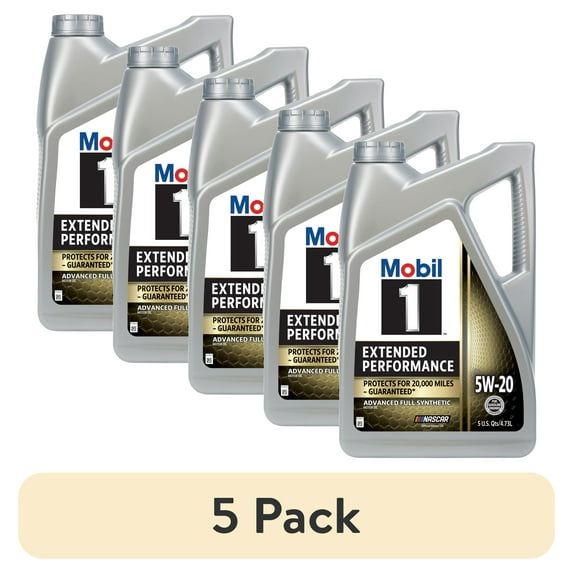 (5 pack) Mobil 1 Extended Performance Full Synthetic Motor Oil 5W-20, 5 ...