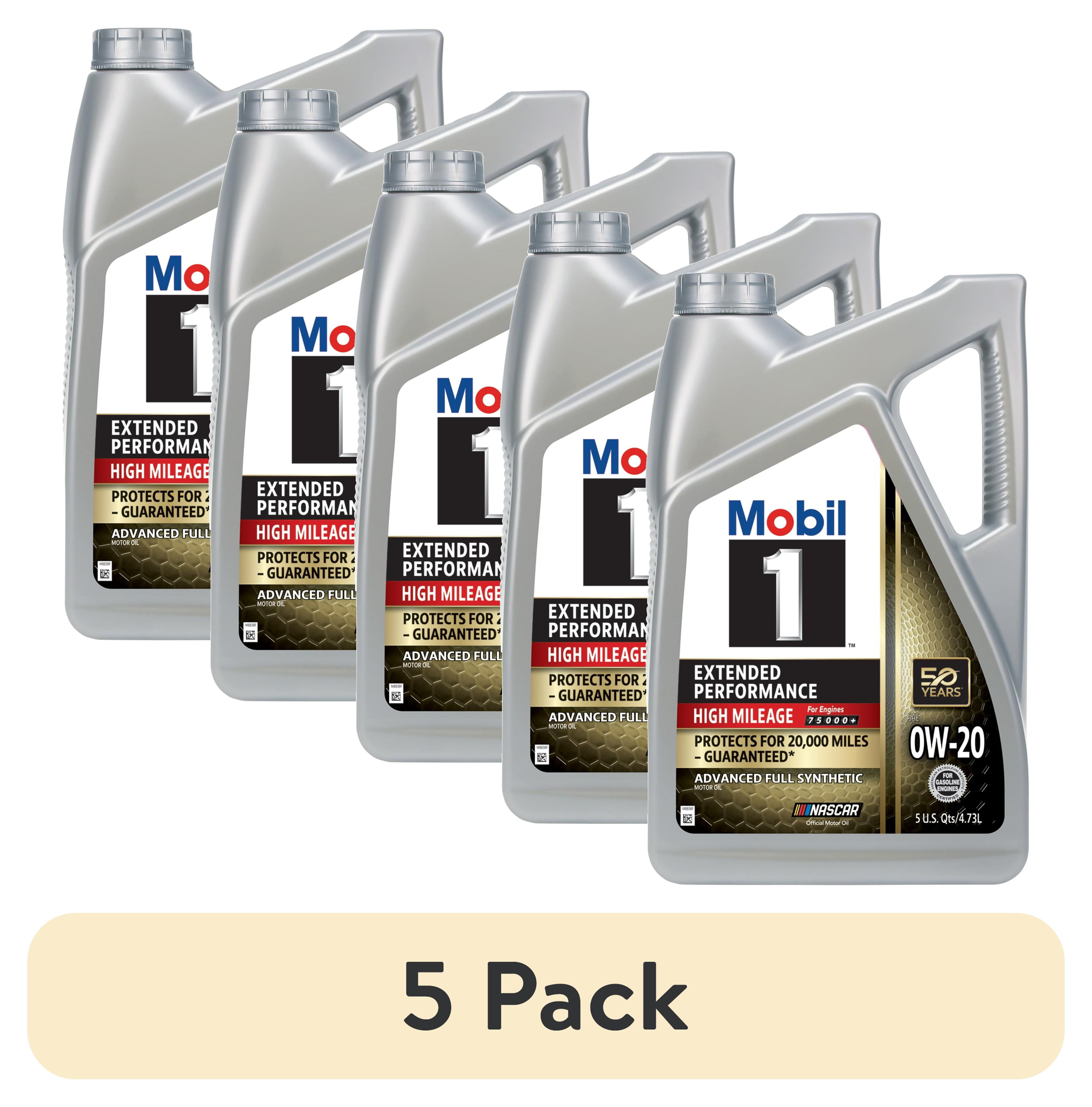 (5 pack) Mobil 1 Extended Performance High Mileage Full Synthetic Motor ...