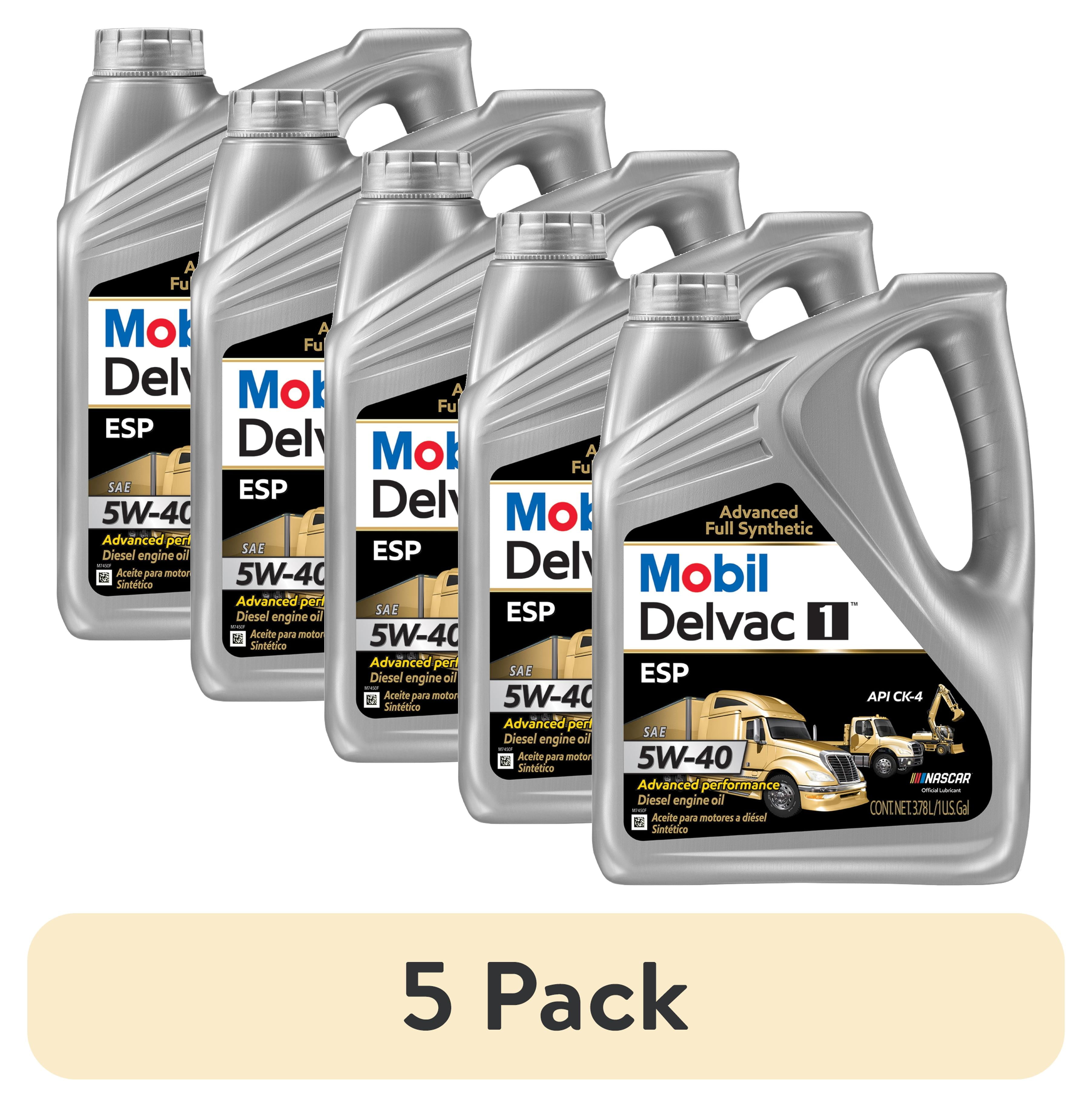 (5 pack) Mobil Delvac 1 ESP Heavy Duty Full Synthetic Diesel Engine Oil ...