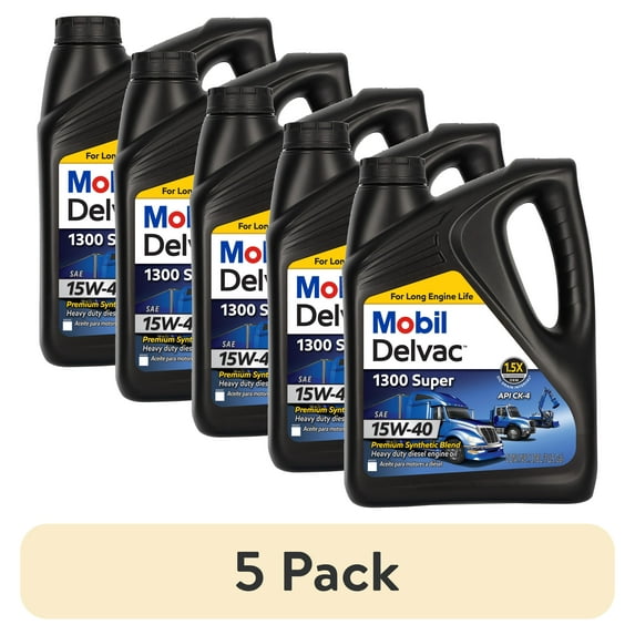 (5 pack) Mobil Delvac 1300 Super Heavy Duty Premium Synthetic Blend ...