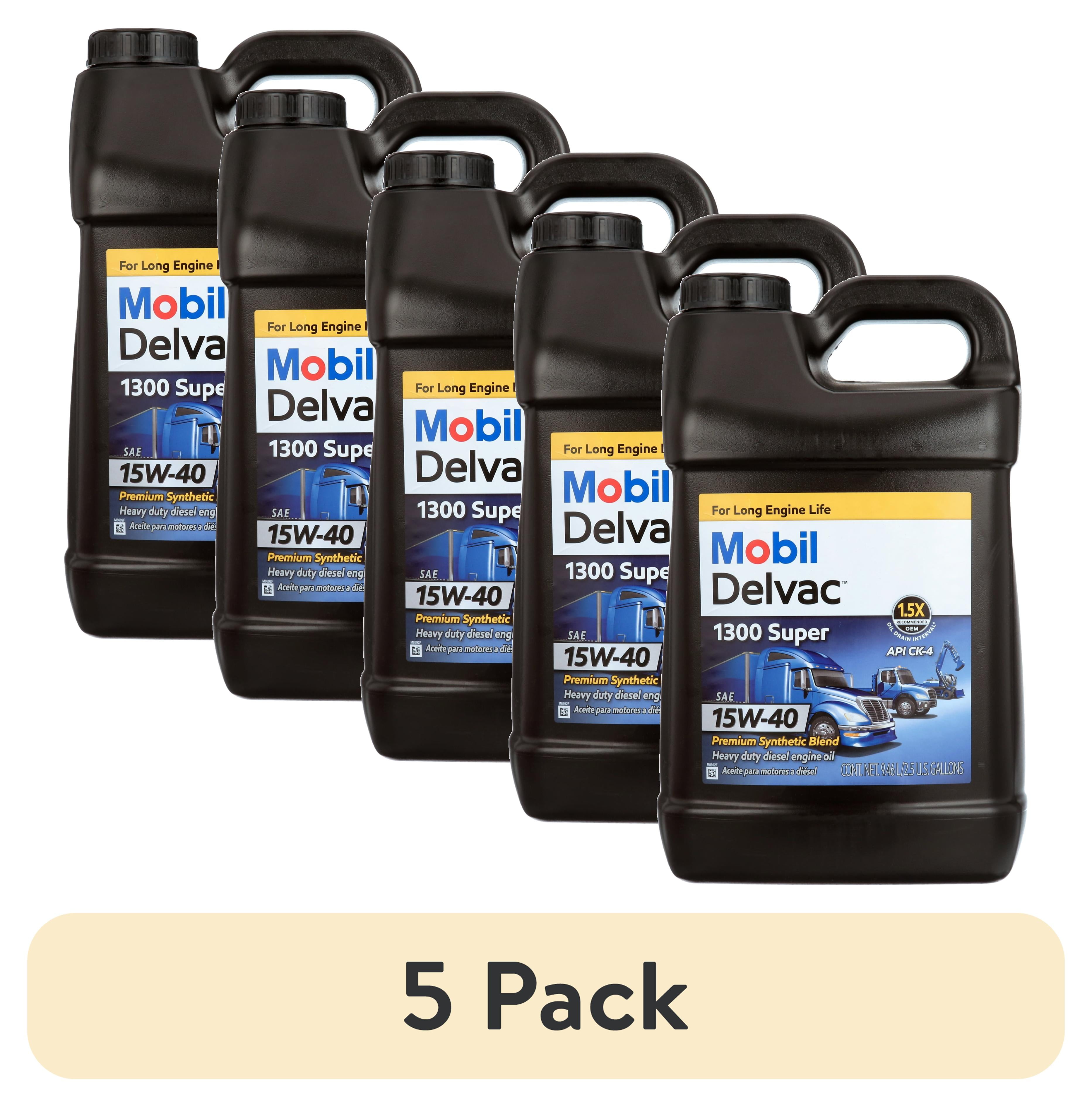 (5 pack) Mobil Delvac 1300 Super Heavy Duty Premium Synthetic Blend ...