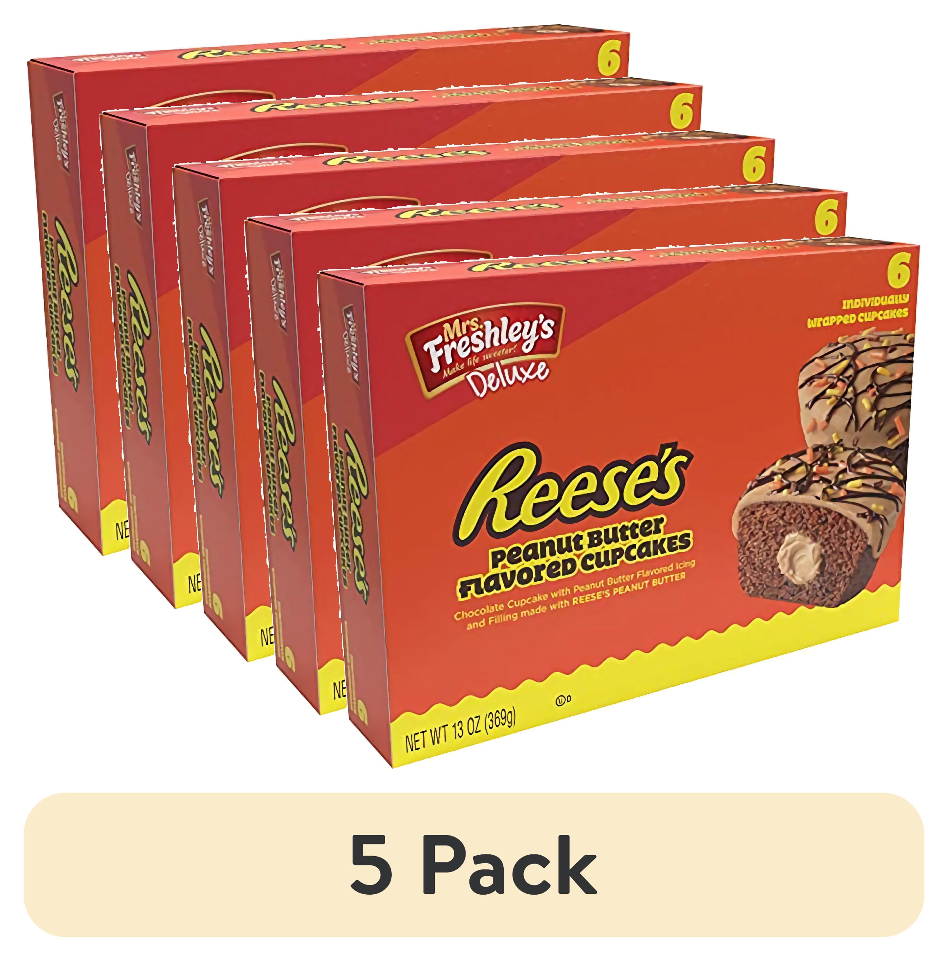 (5 pack) Mrs. Freshley's Deluxe Reese's Peanut Butter Flavored Cupcakes ...