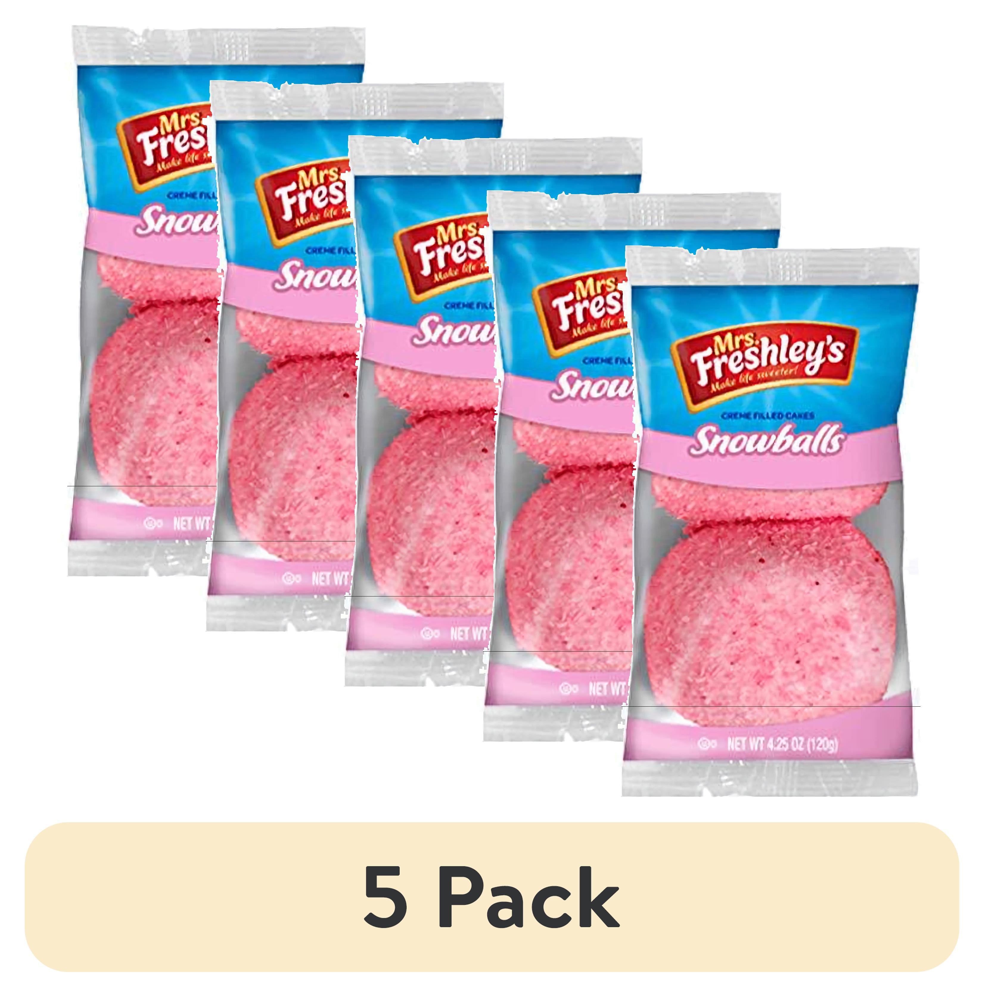(5 pack) Mrs. Freshley's Snowball Snack Cake 2-packs | 8 Count (16 ...