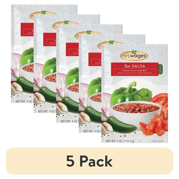 (5 pack) Mrs. Wages Hot Salsa Canning Mix | Easy-To-Use | Simple ...
