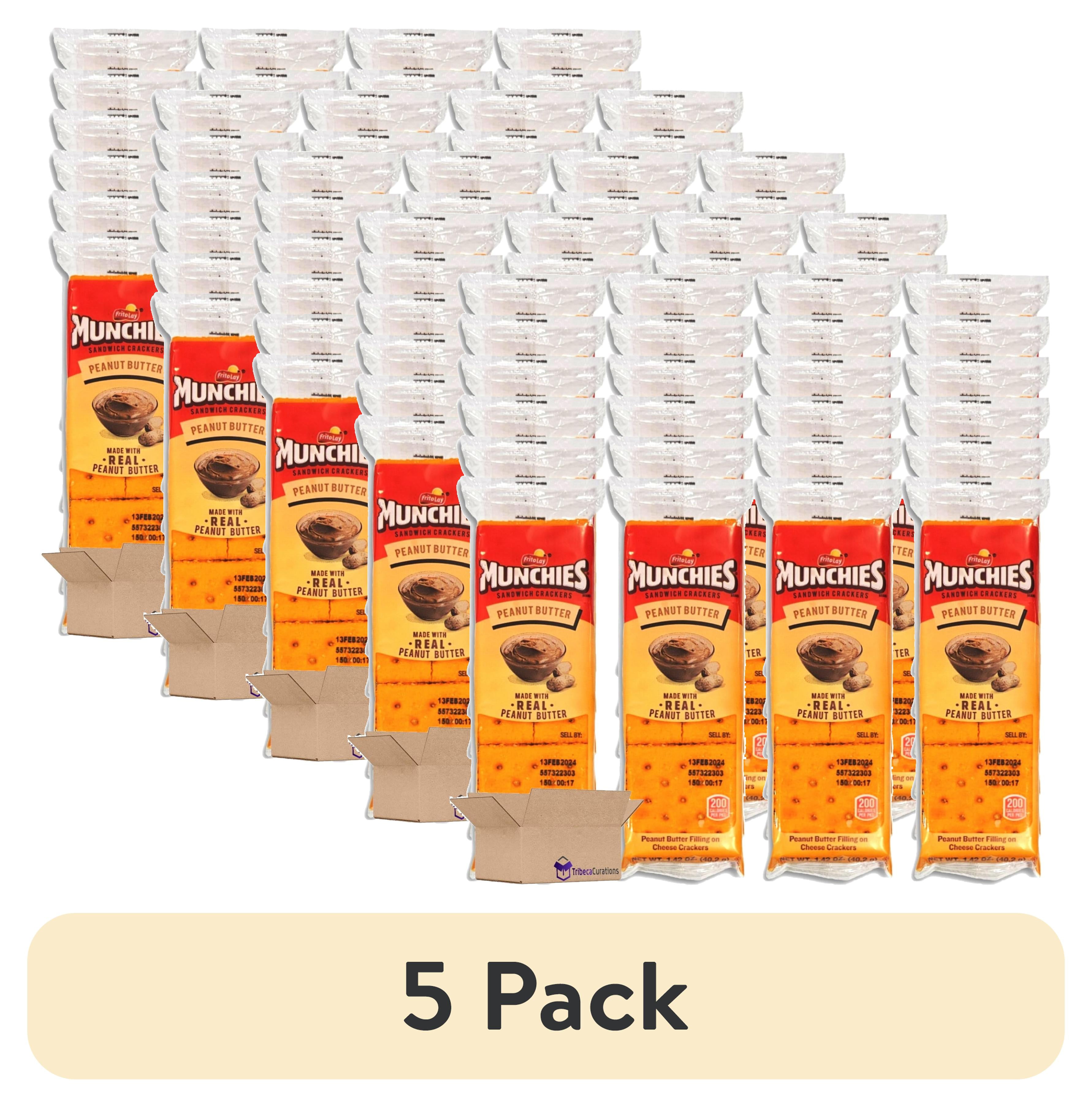 (5 pack) Munchies Peanut Butter Sandwich Cheese Crackers Value Pack 8 ...