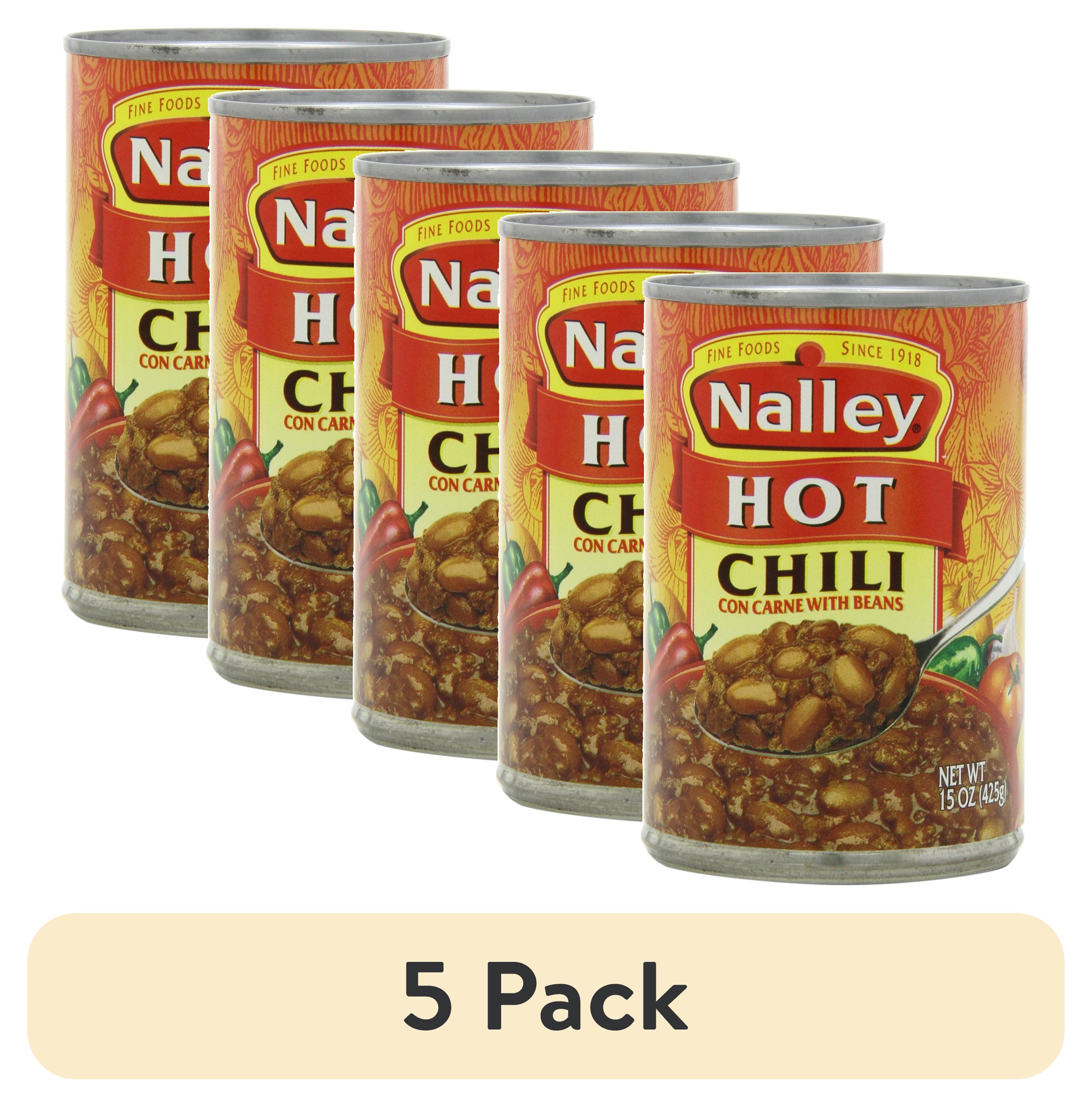 (5 pack) Nalley Hot Chili with Beans, 14-Ounce Cans (Pack of 8 ...