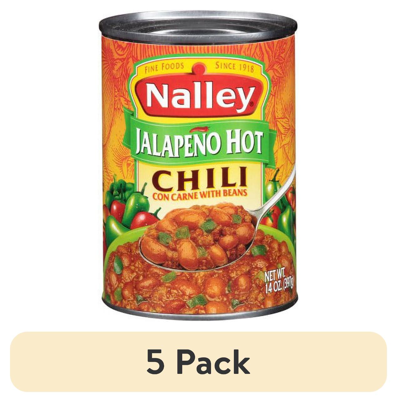 (5 pack) Nalley Jalapeno Hot Chili Con Carne with Beans (Pack of 12 ...