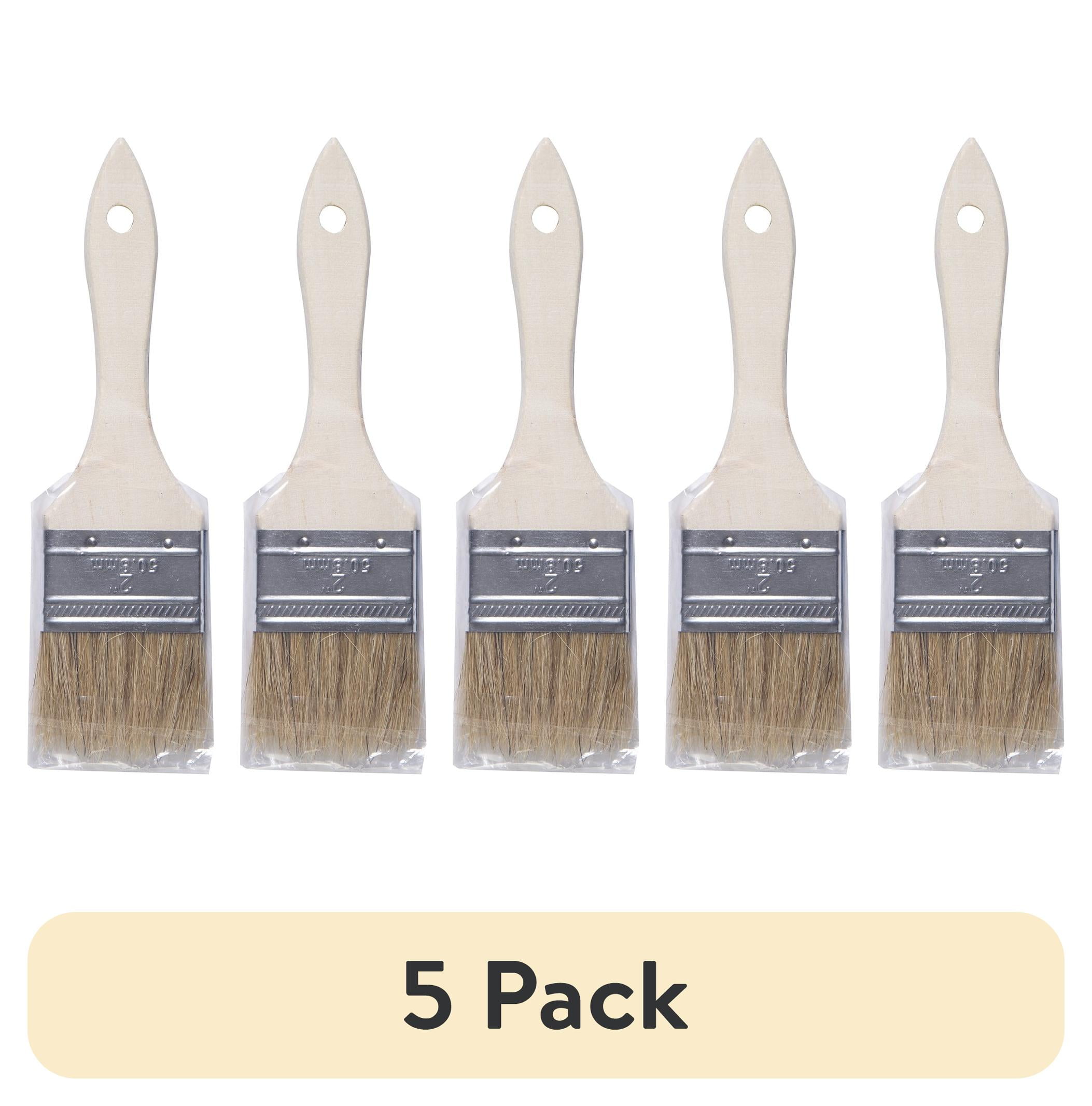 (5 pack) Natural Bristle Flat 2-in. Chip Household Paint Brush for ...
