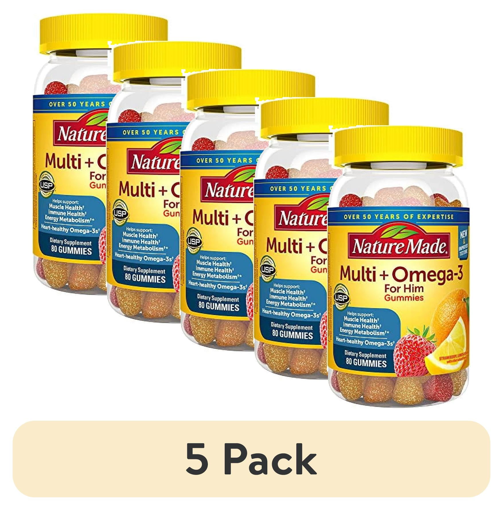 (5 pack) Nature Made Multivitamin for Him with Omega-3, Mens ...