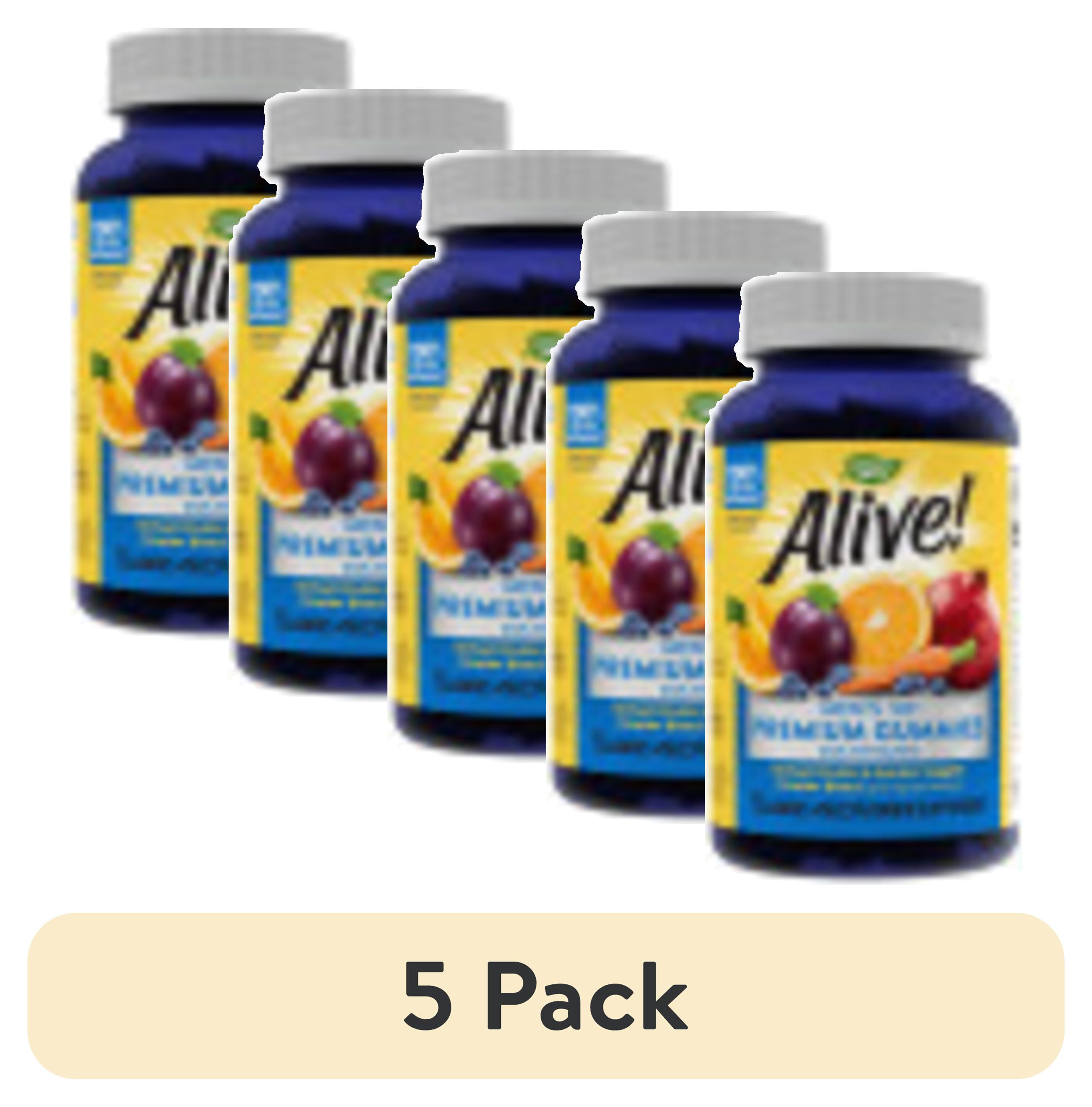 (5 pack) Nature’s Way Alive! Men’s 50+ Premium Gummies, 15 Vitamins and ...