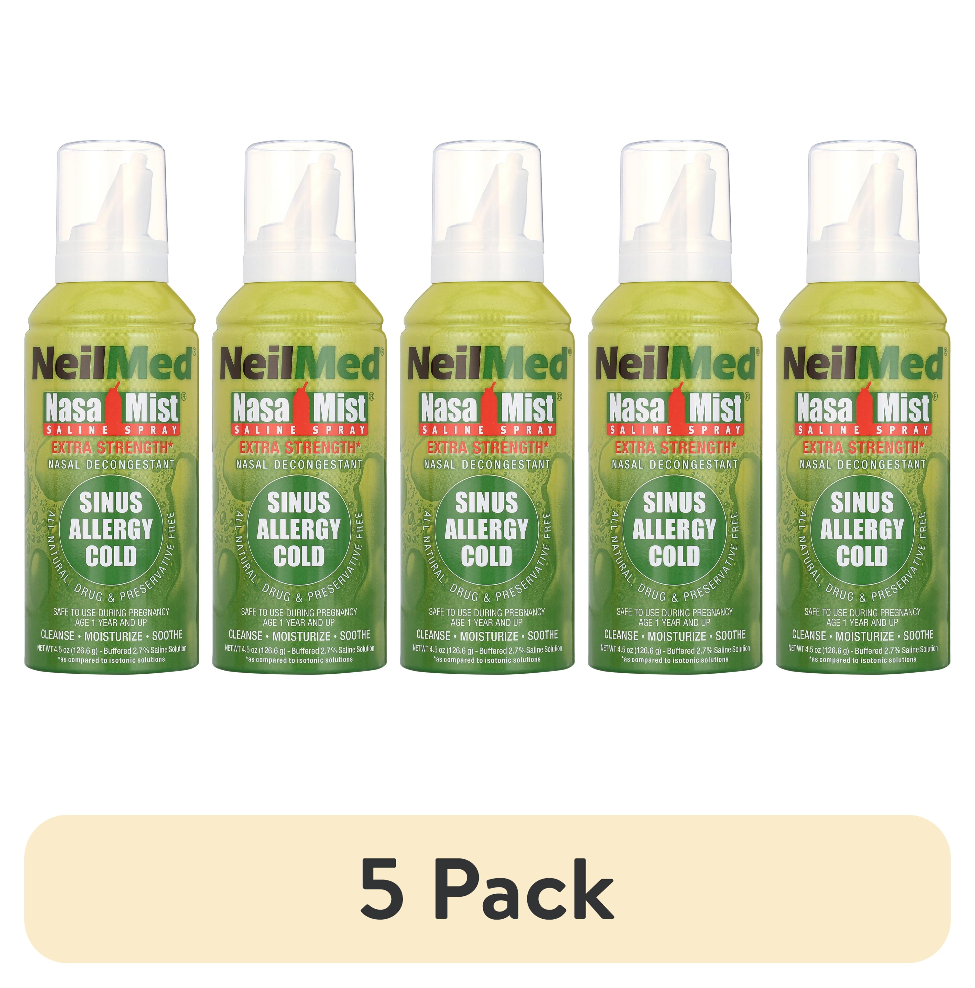 (5 pack) Neilmed NasaMist Hypertonic Saline Nasal Spray, Extra Strength ...