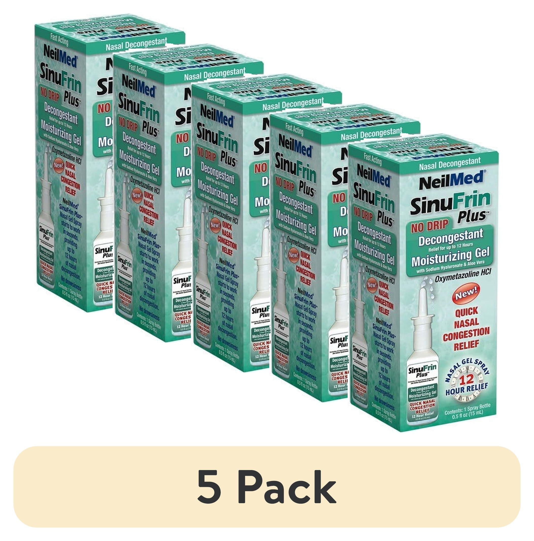 (5 pack) NeilMed SinuFrin Plus Decongestant 12 Hour Nasal Congestion ...