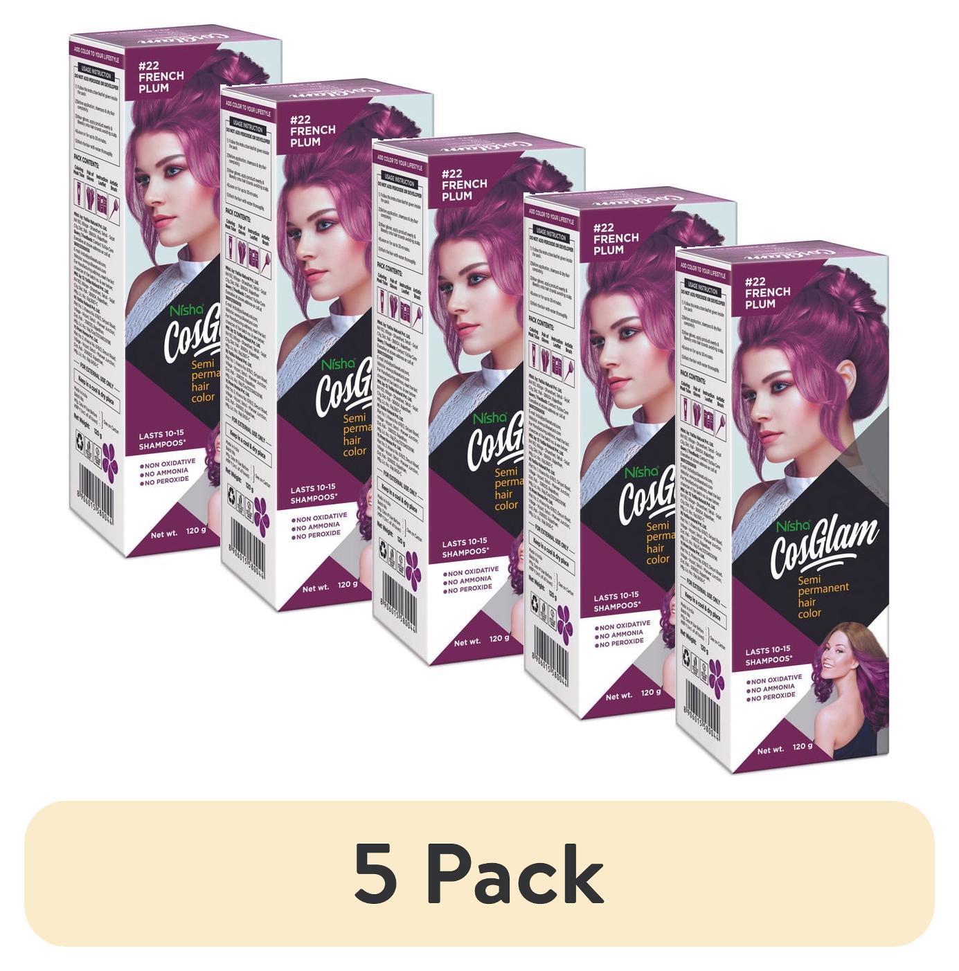(5 pack) Nisha Cosglam Semi Permanent Hair Color Dye, No Ammonia, No ...