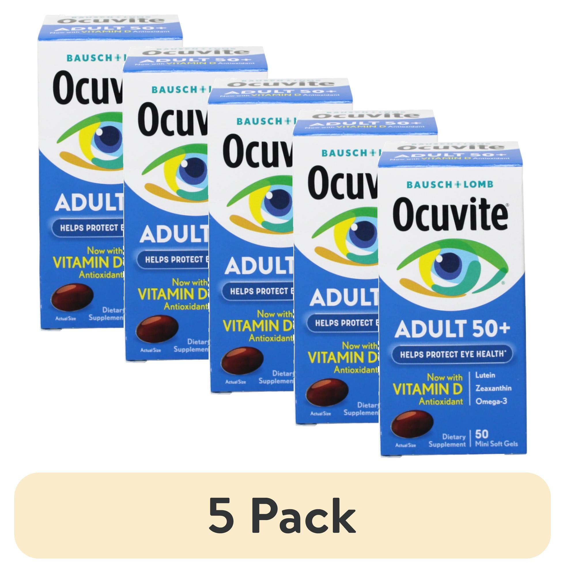 (5 pack) Ocuvite Adult 50+ Eye Health Dietary Supplement, Mini Soft ...