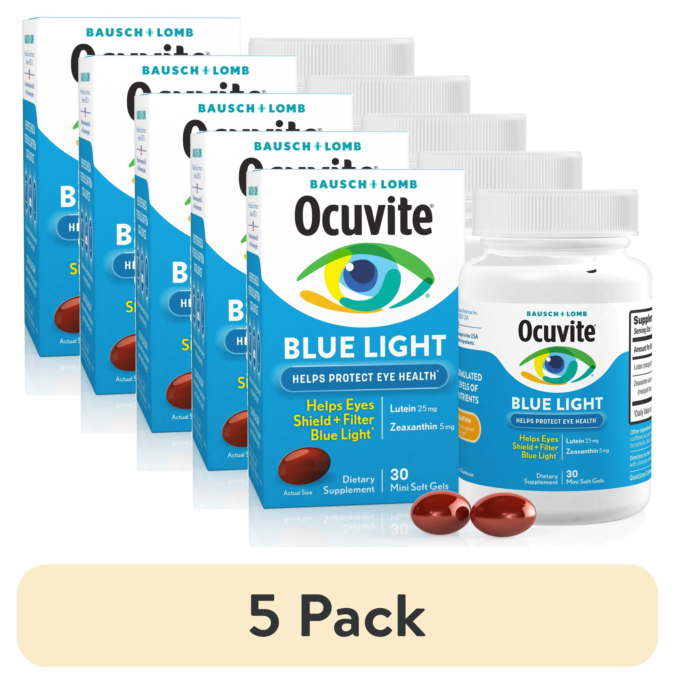 (5 pack) Ocuvite Blue Light Eye Vitamins and Mineral Supplement with ...