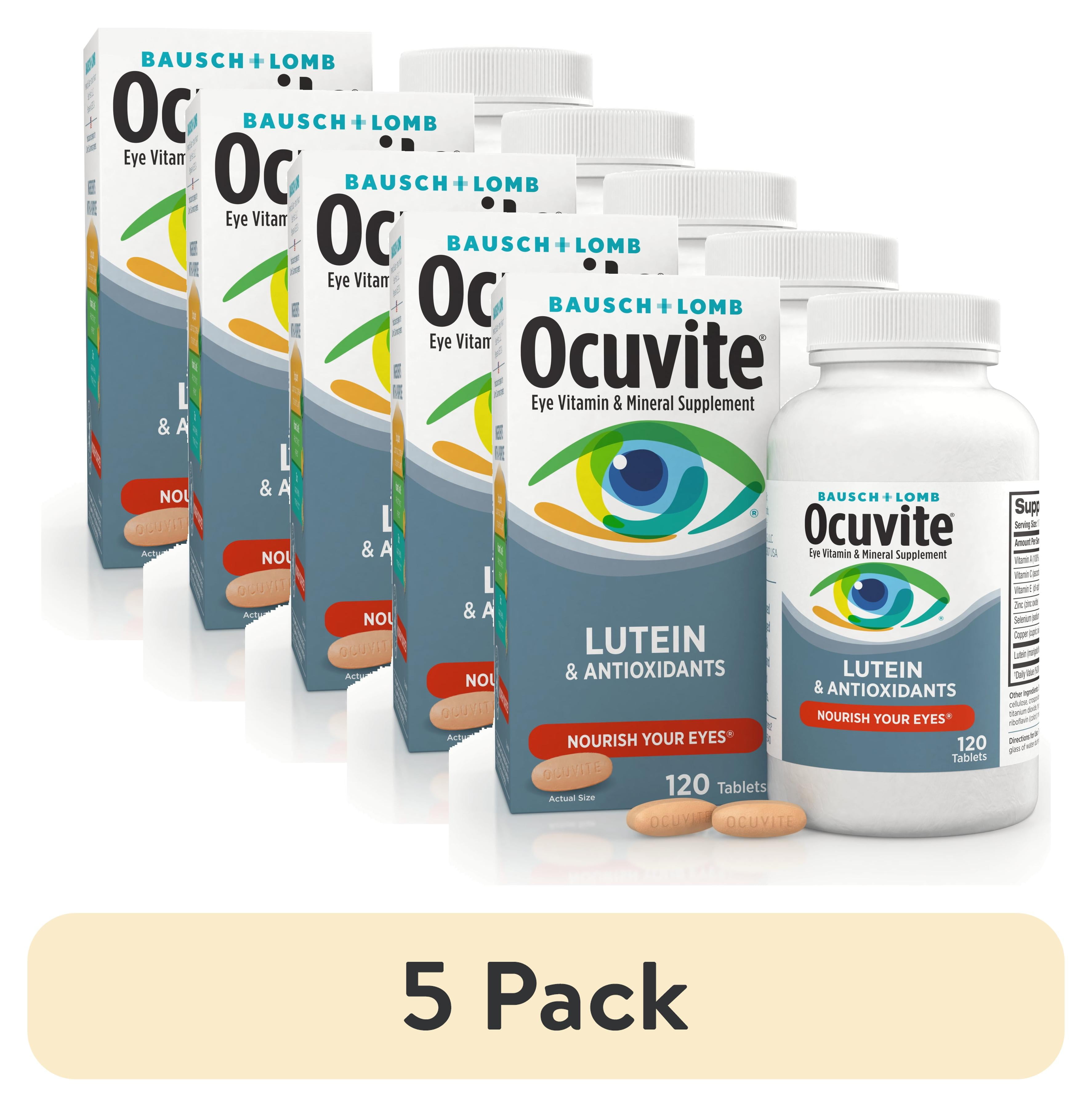 (5 pack) Ocuvite Eye Vitamins & Mineral Supplement, With Lutein ...