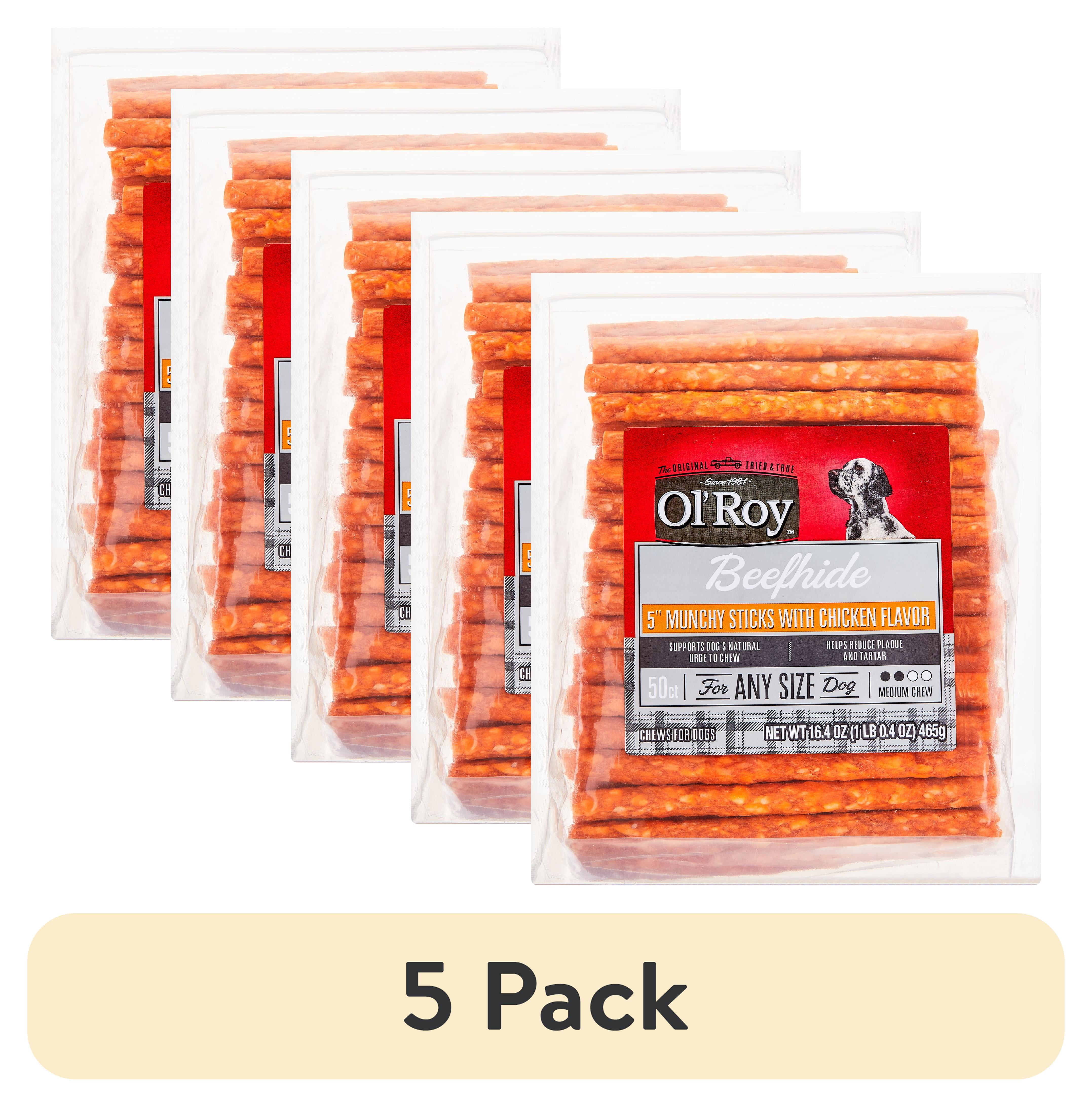 (5 pack) Ol' Roy 5" Munchy Sticks with Chicken Flavor, 16.4 oz, 50 ...