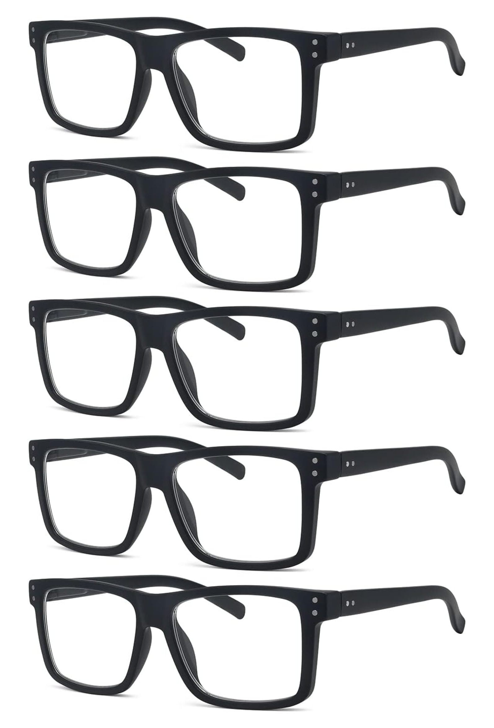 5-pack Oversized Reading Glasses Square Large Frame Readers for Men and ...