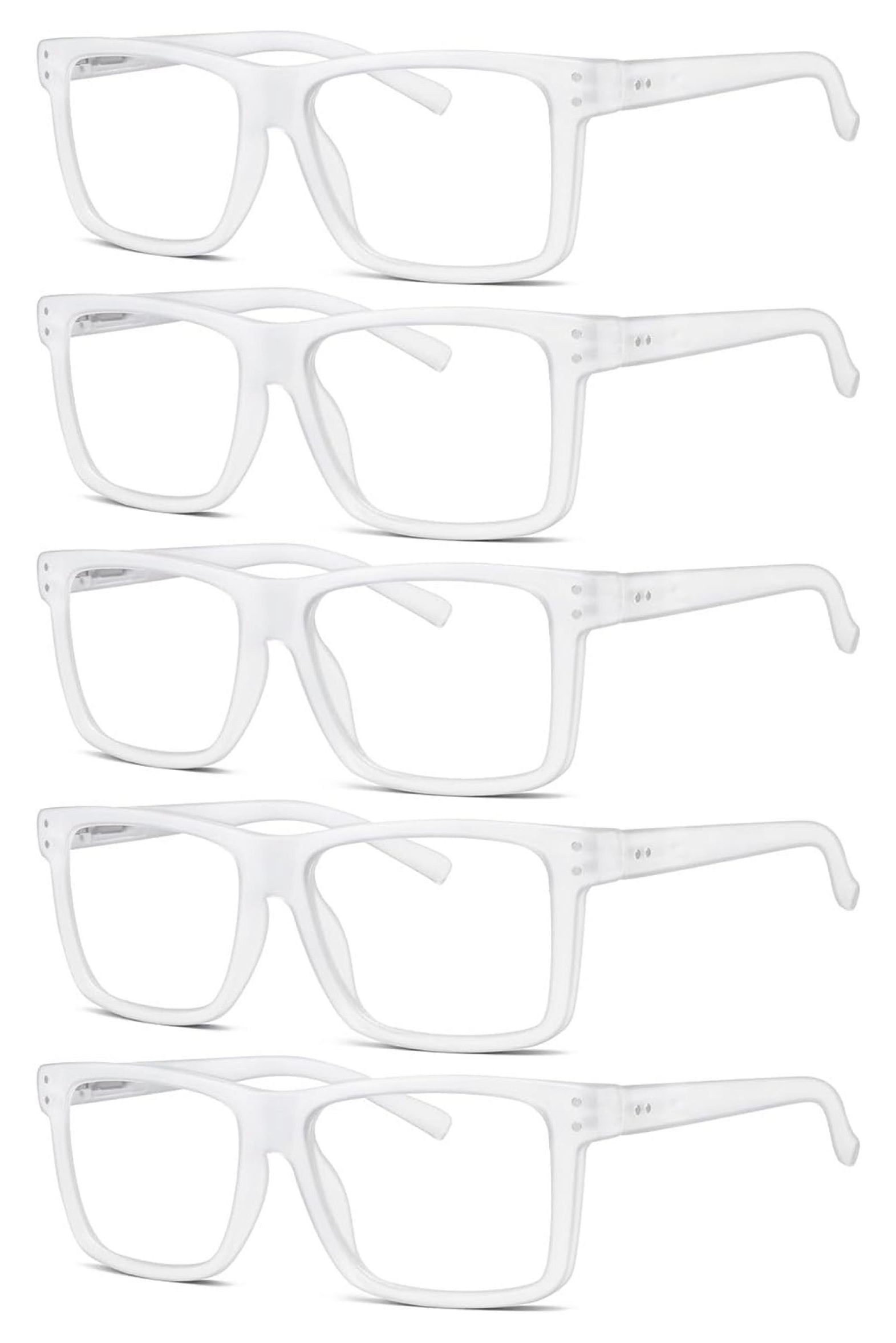 5-pack Oversized Reading Glasses Square Large Frame Readers for Men and ...