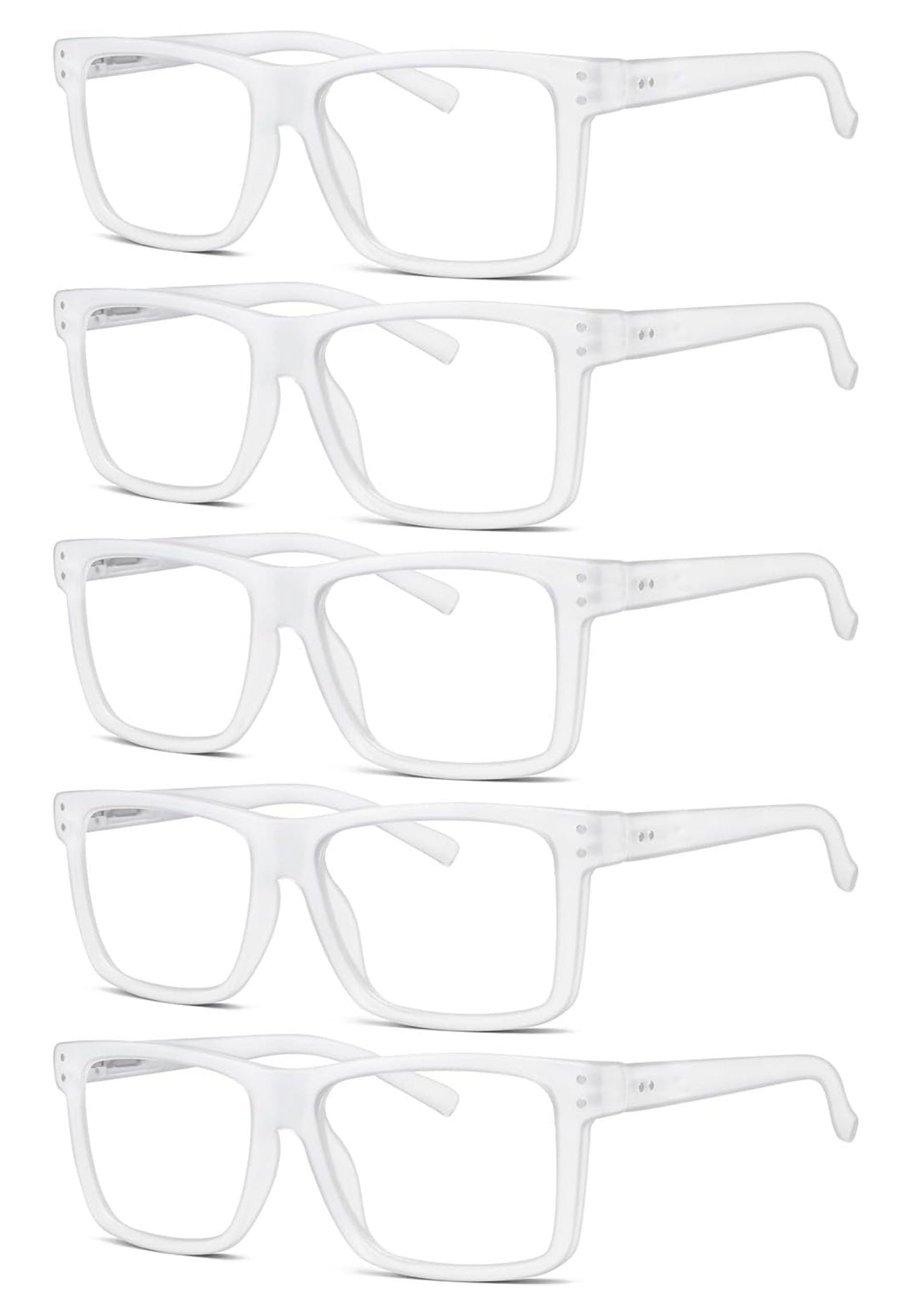 5-pack Oversized Reading Glasses Square Large Frame Readers for Men and ...