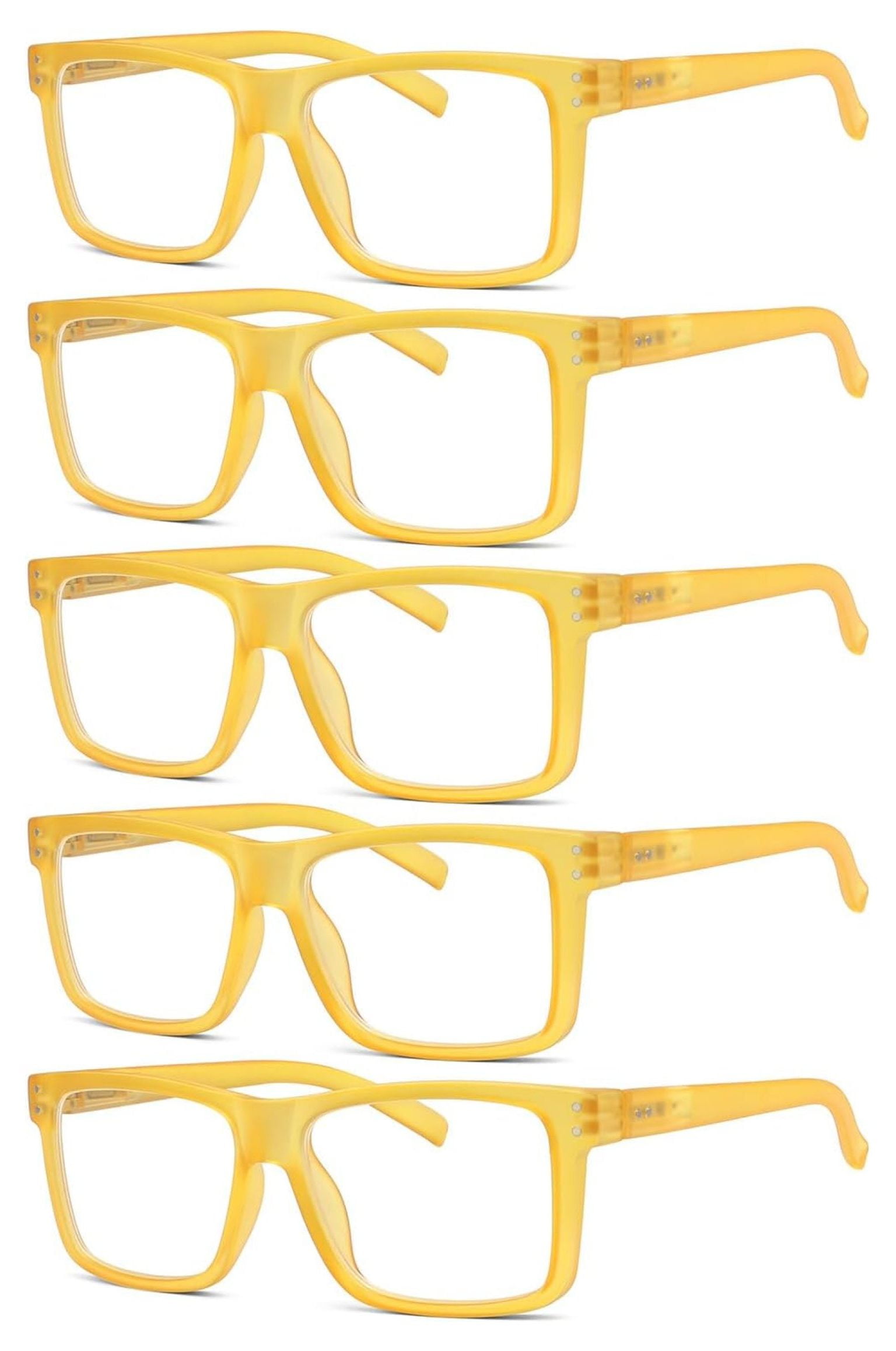 5-pack Oversized Reading Glasses Square Large Frame Readers for Men and ...