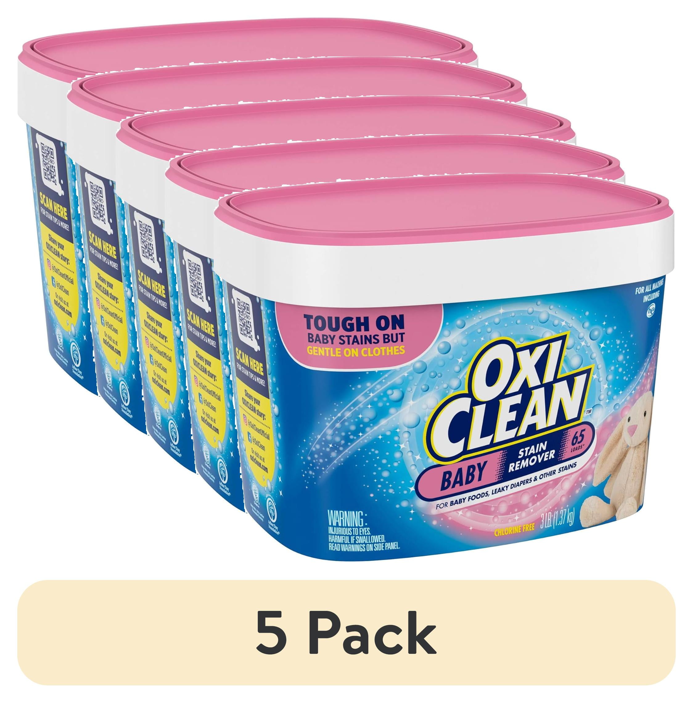 (5 pack) OxiClean Versatile Stain Remover Baby Stain Soaker, 3 lb ...