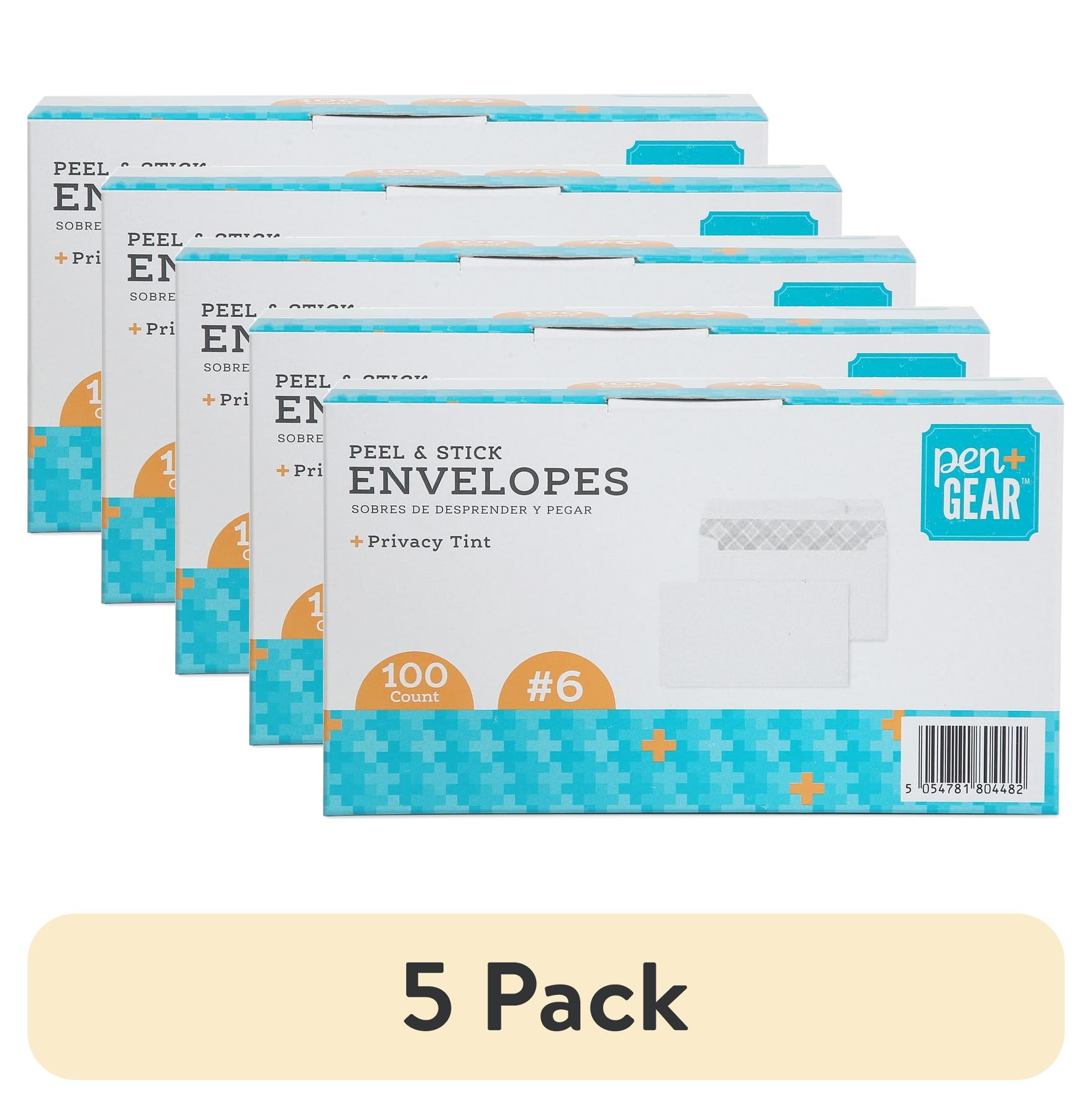 (5 pack) PEN + GEAR #6 Privacy Tint Peel and Stick Envelopes, White, 3. ...