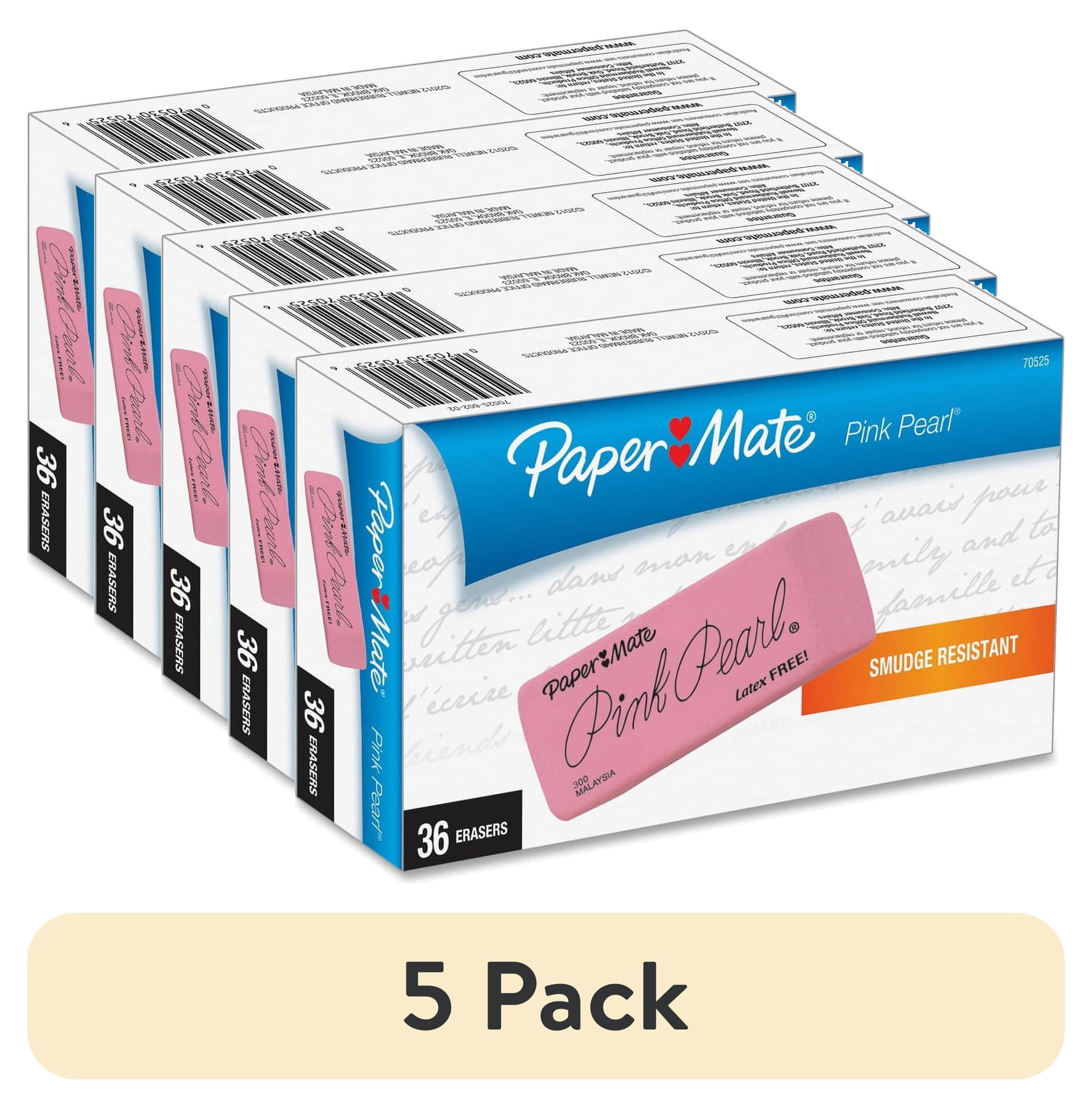 (5 pack) Paper Mate Pink Pearl Premium Small Eraser, 2" x .63", Pink ...