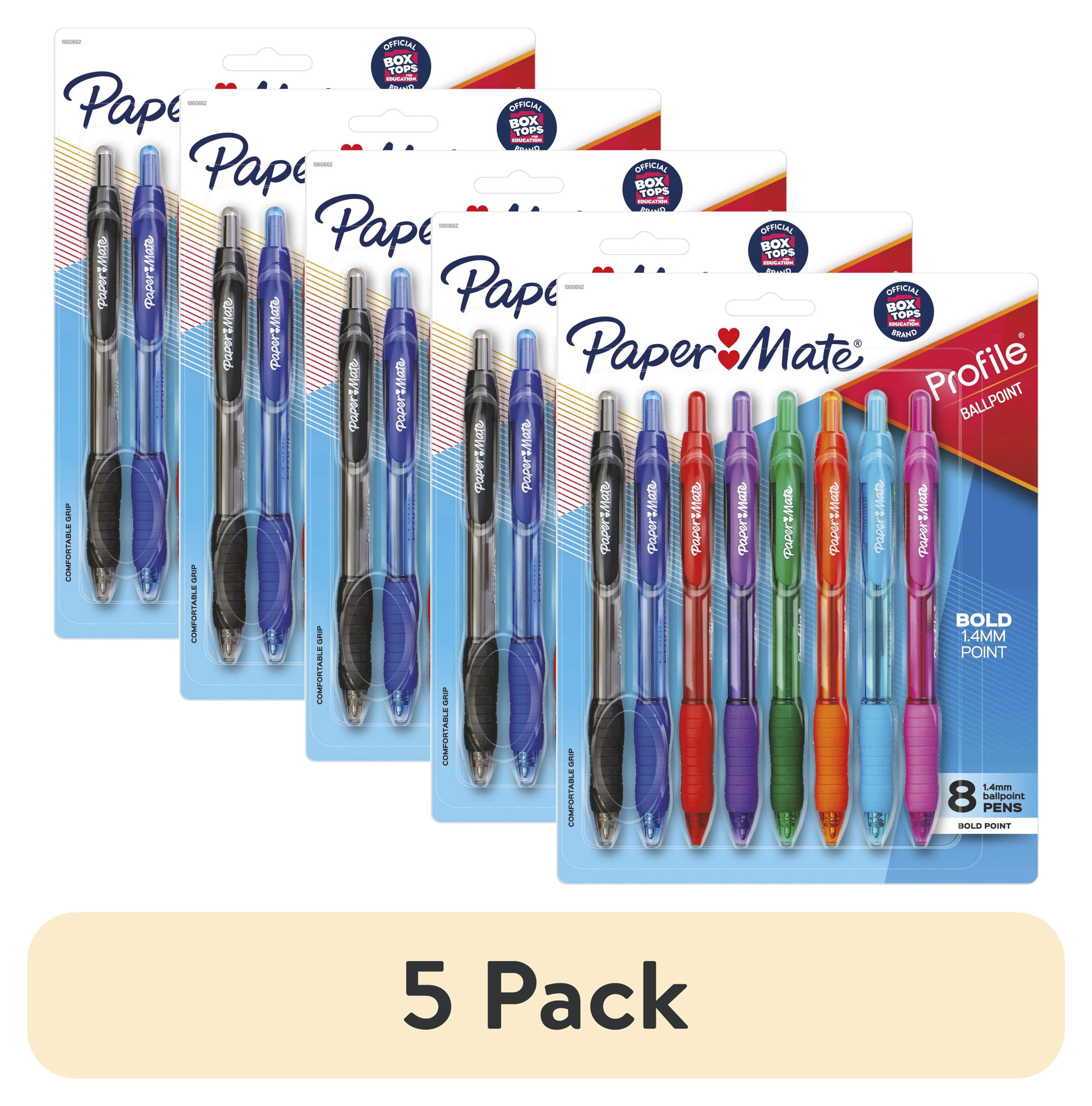 (5 pack) Paper Mate Profile Ballpoint Pen, Retractable, Bold 1.4 mm ...