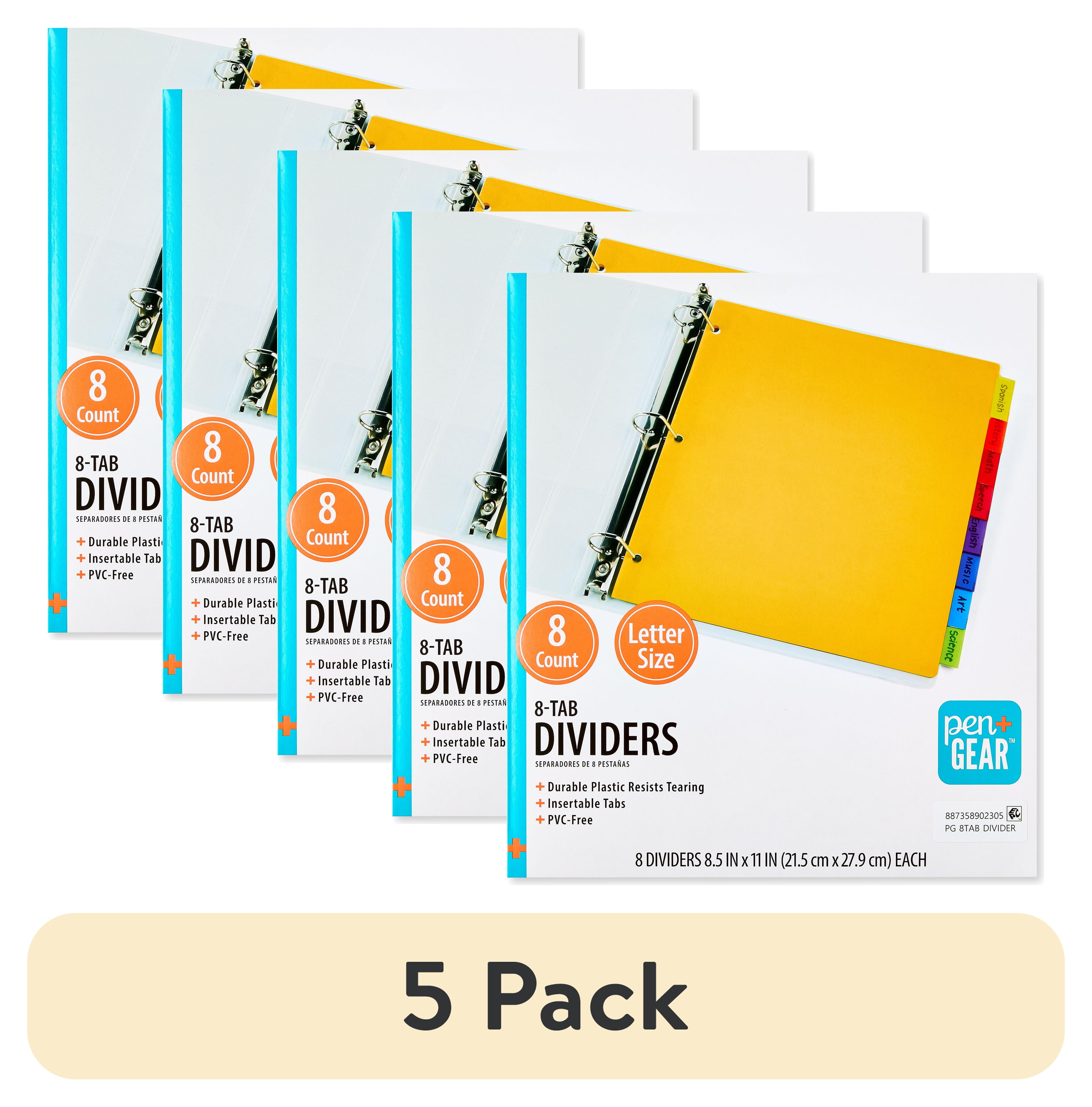 (5 pack) Pen+Gear Index Tab Dividers, 8 Tabs, Letter Size, Multi-Color ...