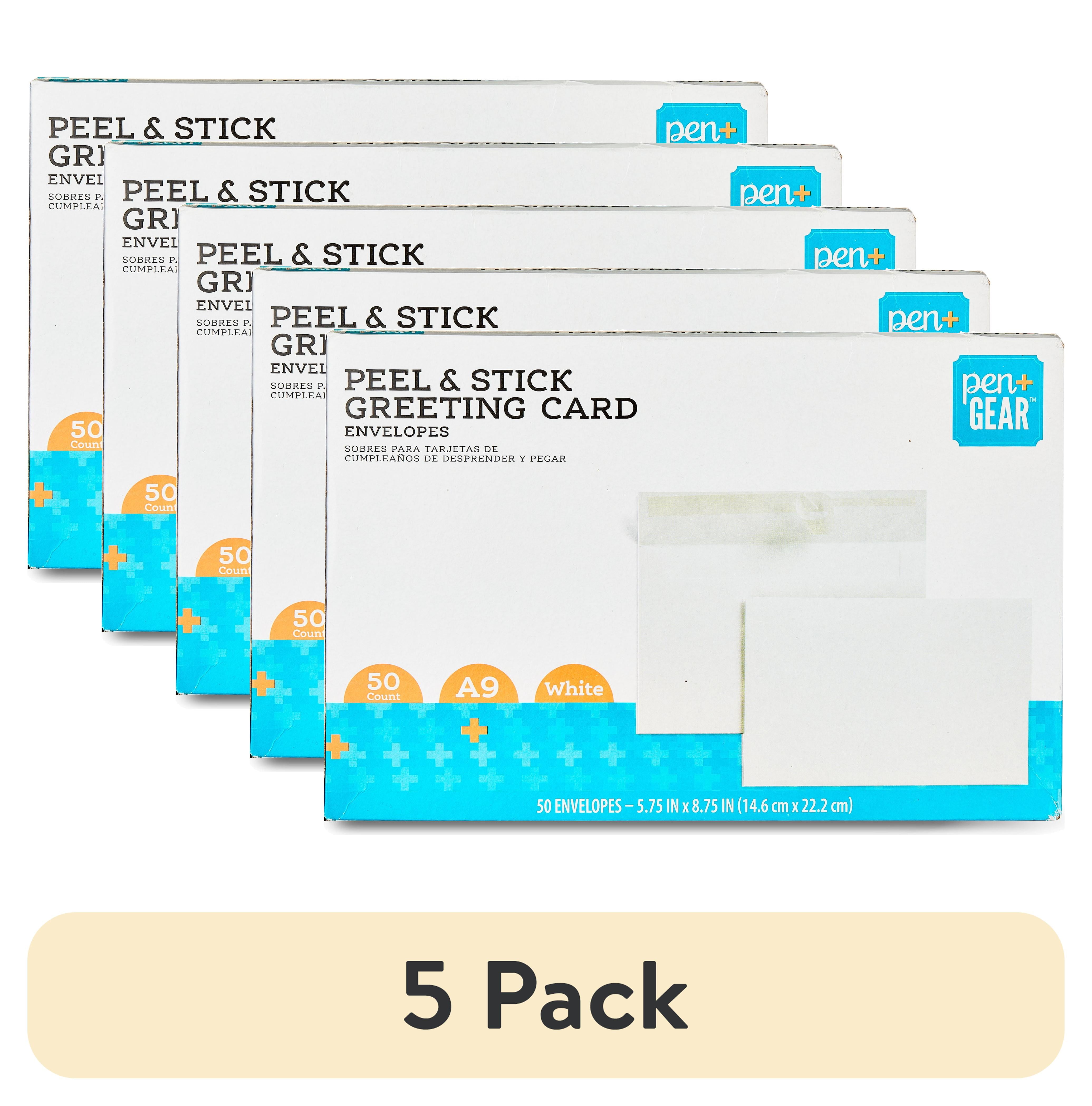 (5 pack) Pen+Gear A9 Greeting Peel and Stick Envelopes, White, 5.75 in ...