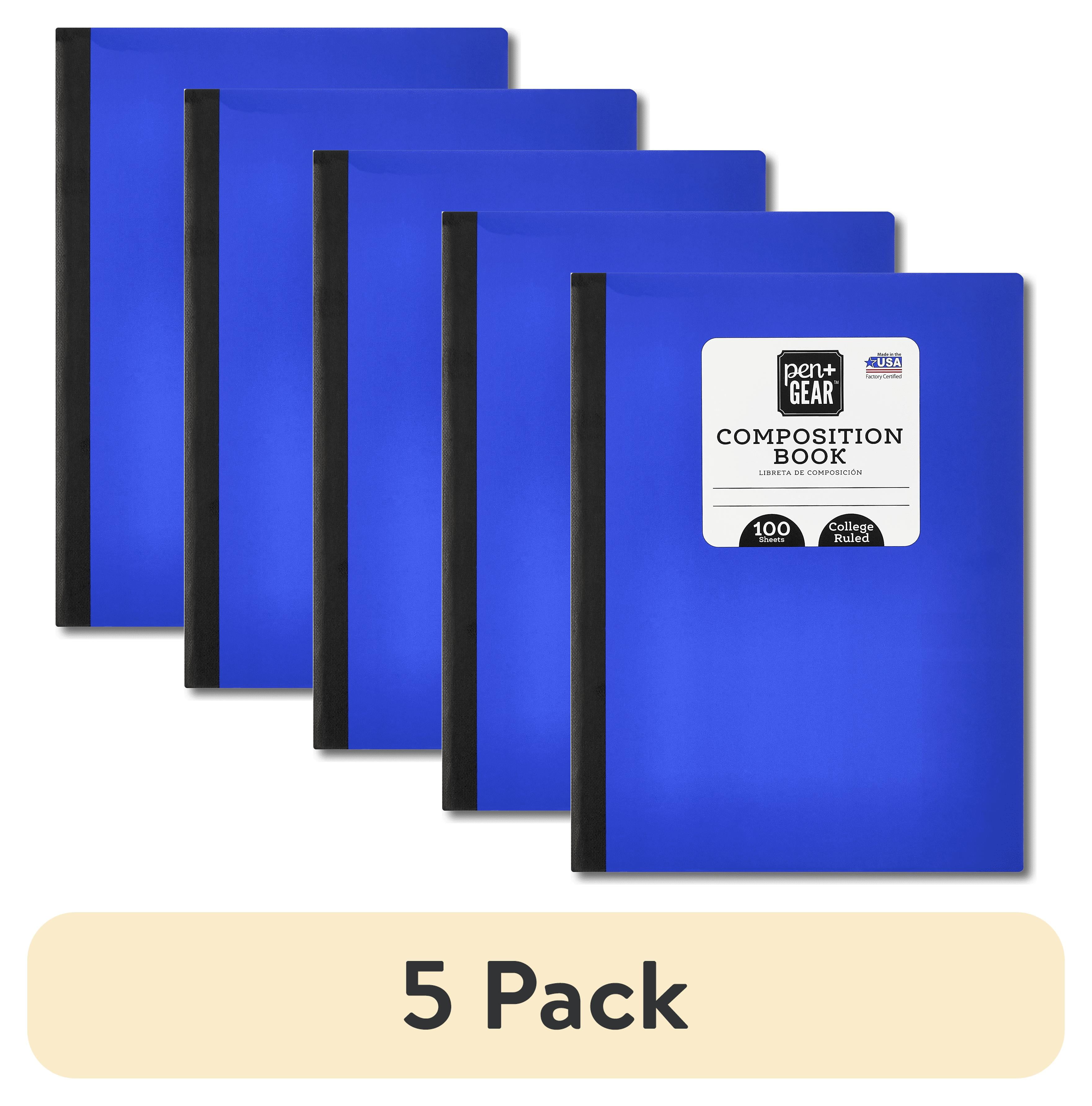 (5 pack) Pen+Gear College Ruled Composition Book, 7.5" x 9.75", Blue ...