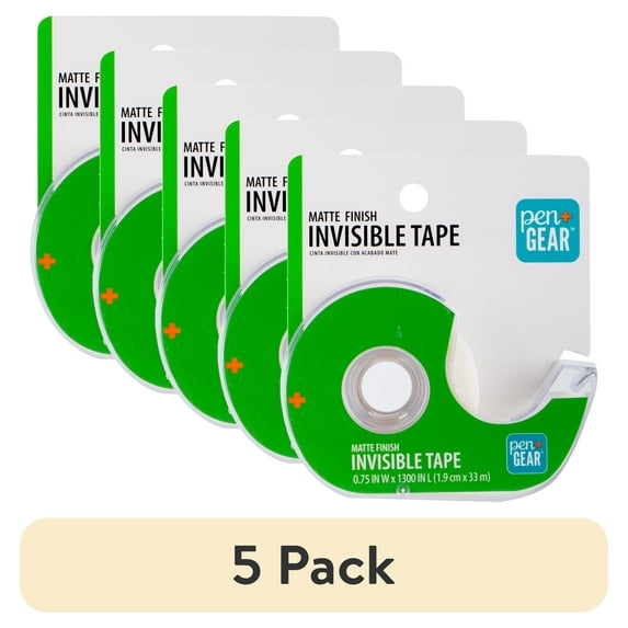 (5 pack) Pen+Gear Invisible Tape, 0.75 x1300 inch, Clear Color, 1 Roll ...