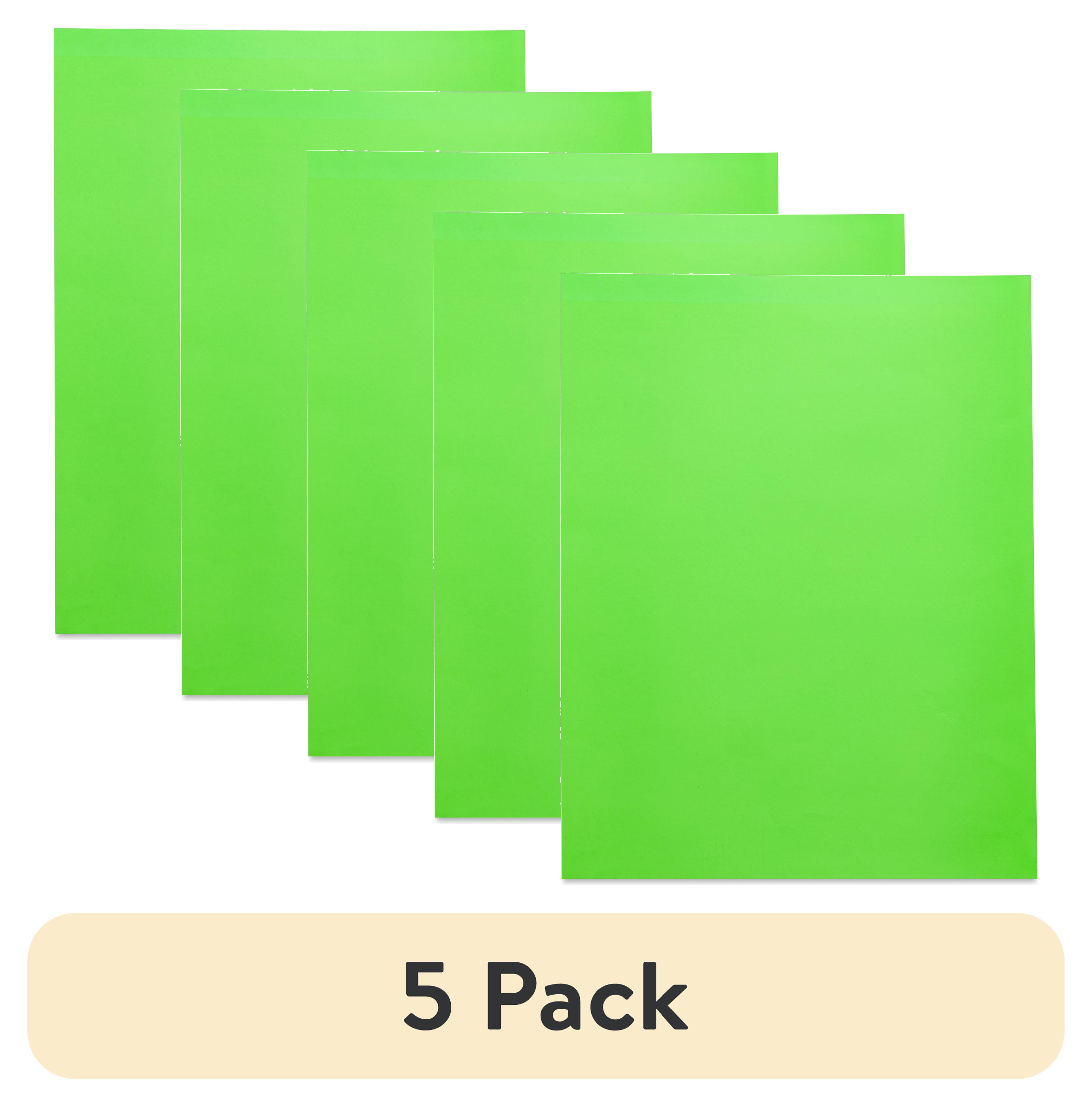 (5 pack) Pen+Gear Neon Green Heavyweight Poster Board, 22 in x 28 in, 1 ...