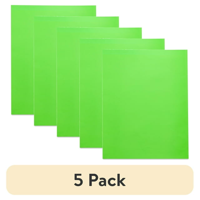 (5 pack) Pen+Gear Neon Green Heavyweight Poster Board, 22 in x 28 in, 1 ...