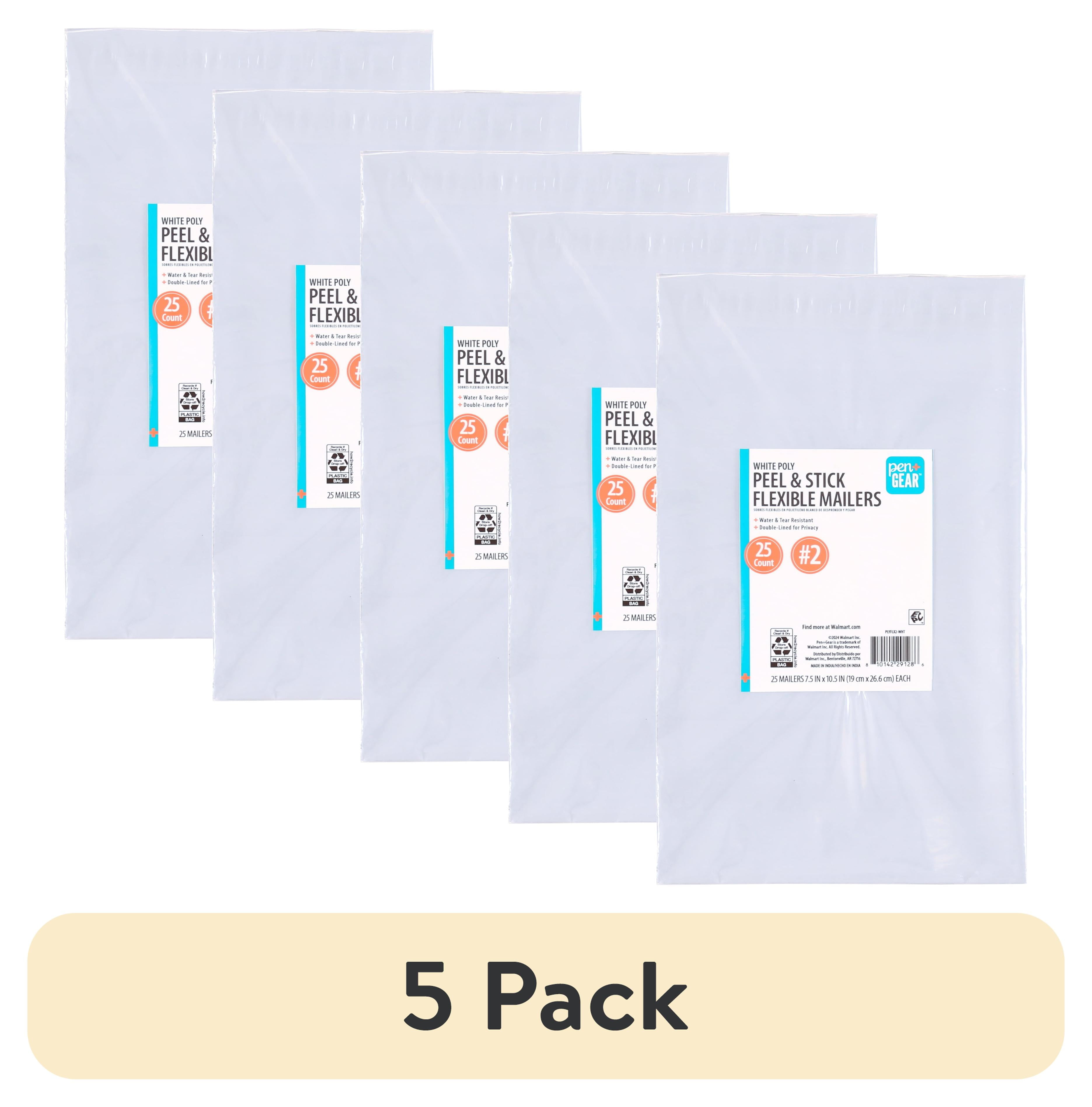(5 pack) Pen+Gear Self-Seal Poly Flexible Mailers, #2 (7.5"x 10 ...