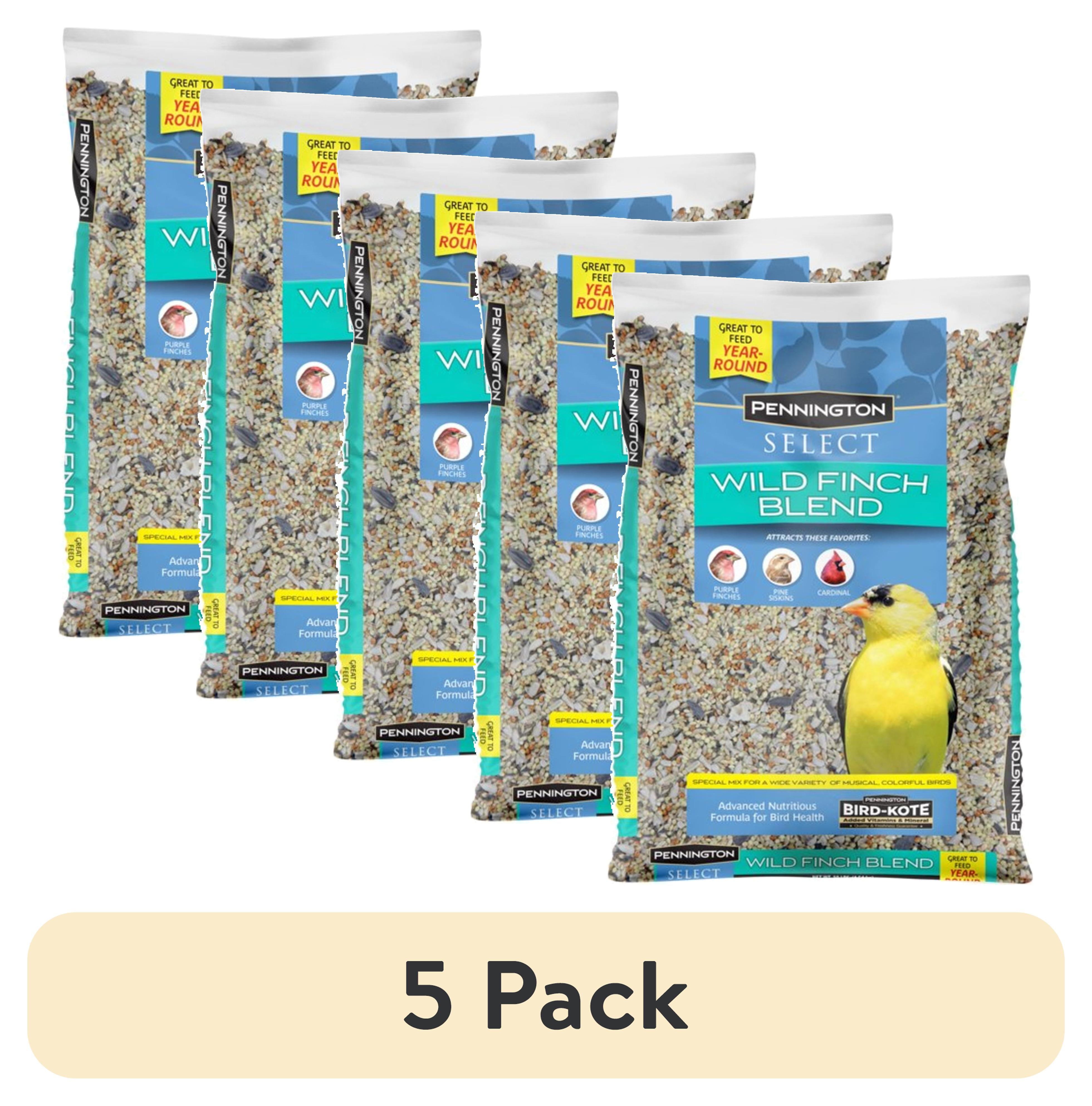 (5 pack) Pennington Recipe Selects Wild Finch Blend, Dry Wild Bird Seed ...