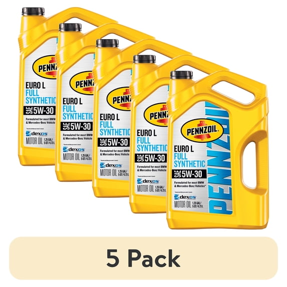 (5 pack) Pennzoil Platinum Euro L Full Synthetic 5W-30 Motor Oil, 5 ...