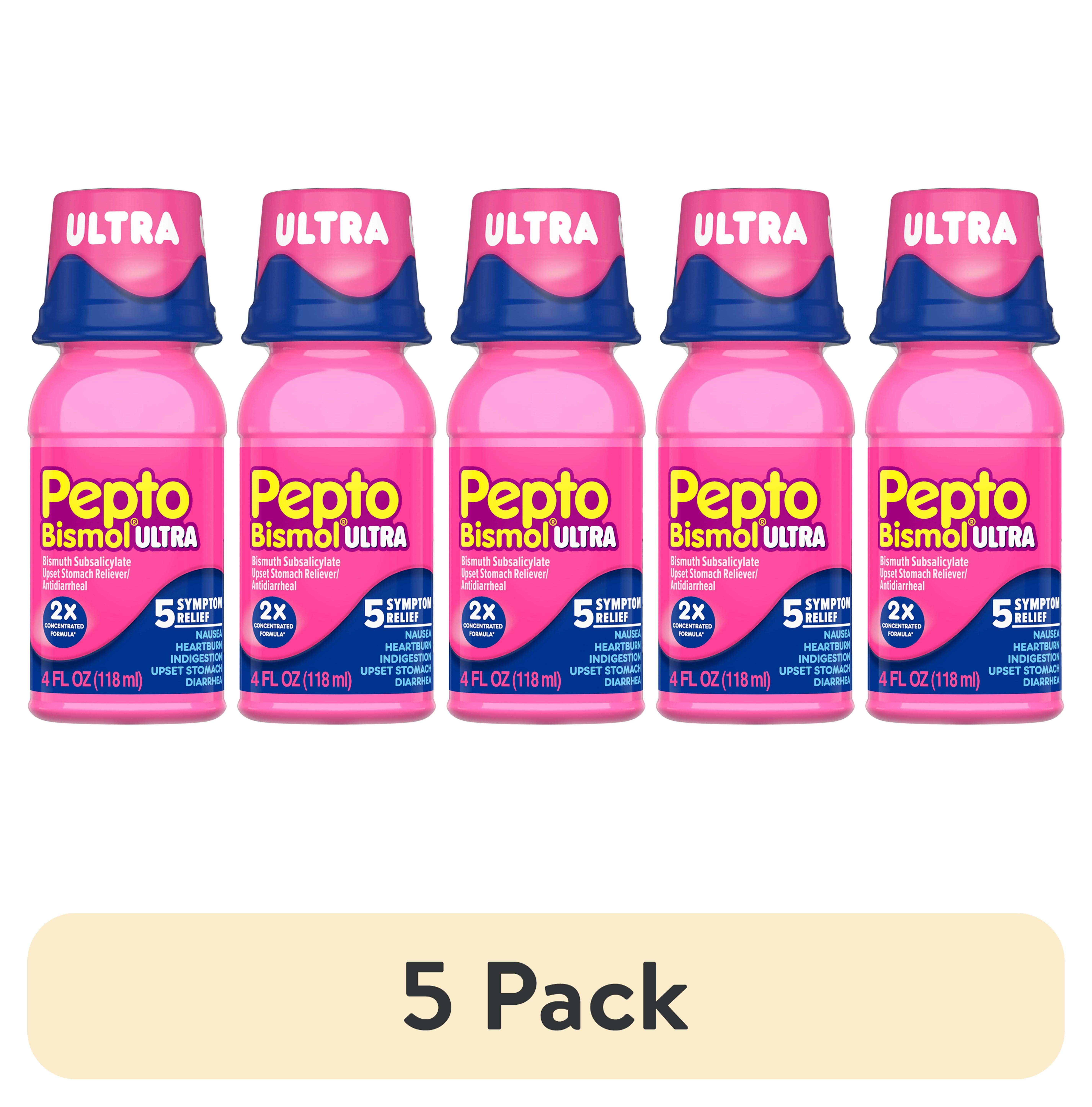 (5 pack) Pepto Bismol Ultra Liquid, Upset Stomach & Diarrhea Relief ...