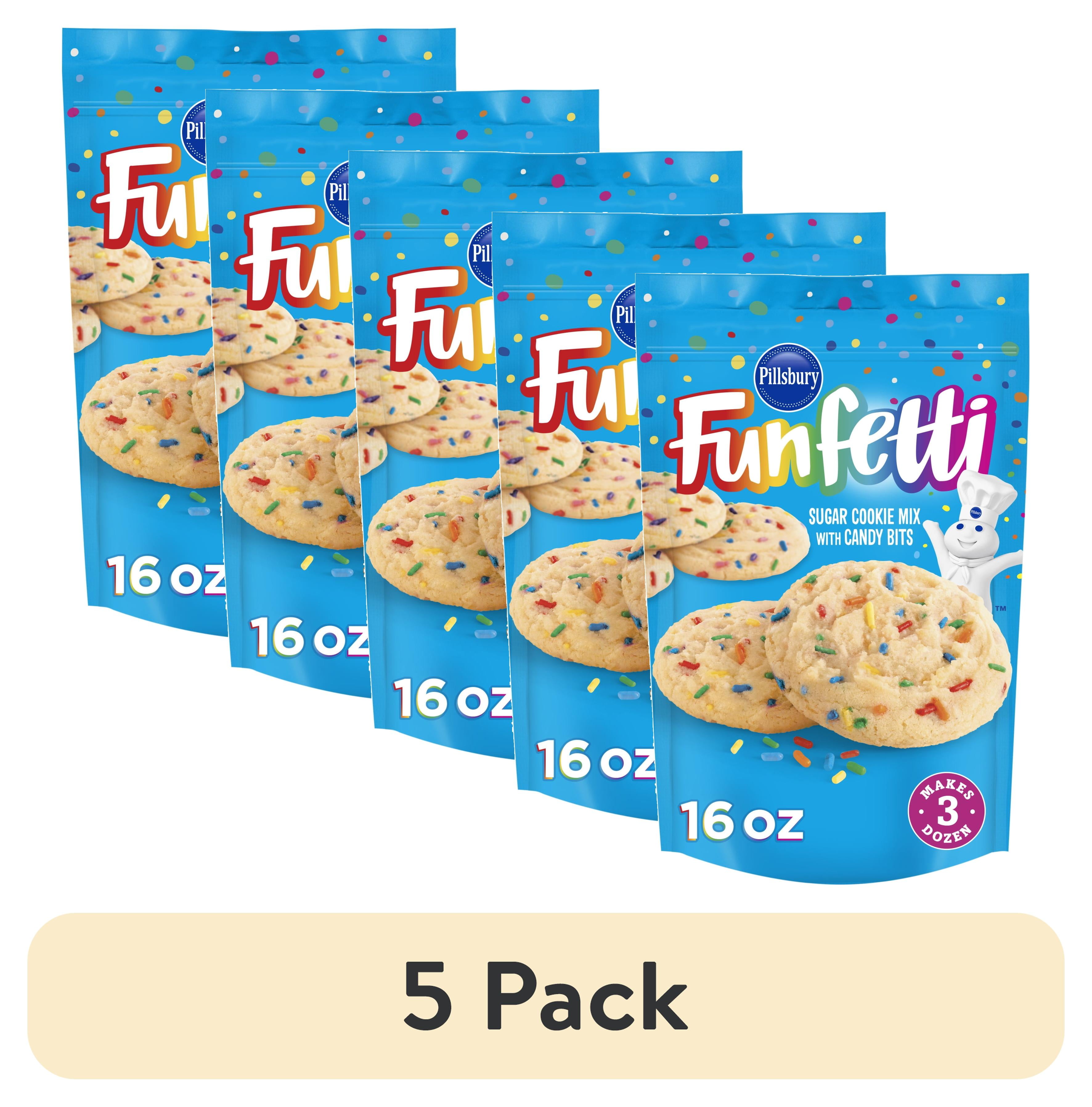 (5 pack) Pillsbury Funfetti Sugar Cookie Mix with Candy Bits, 16 oz ...