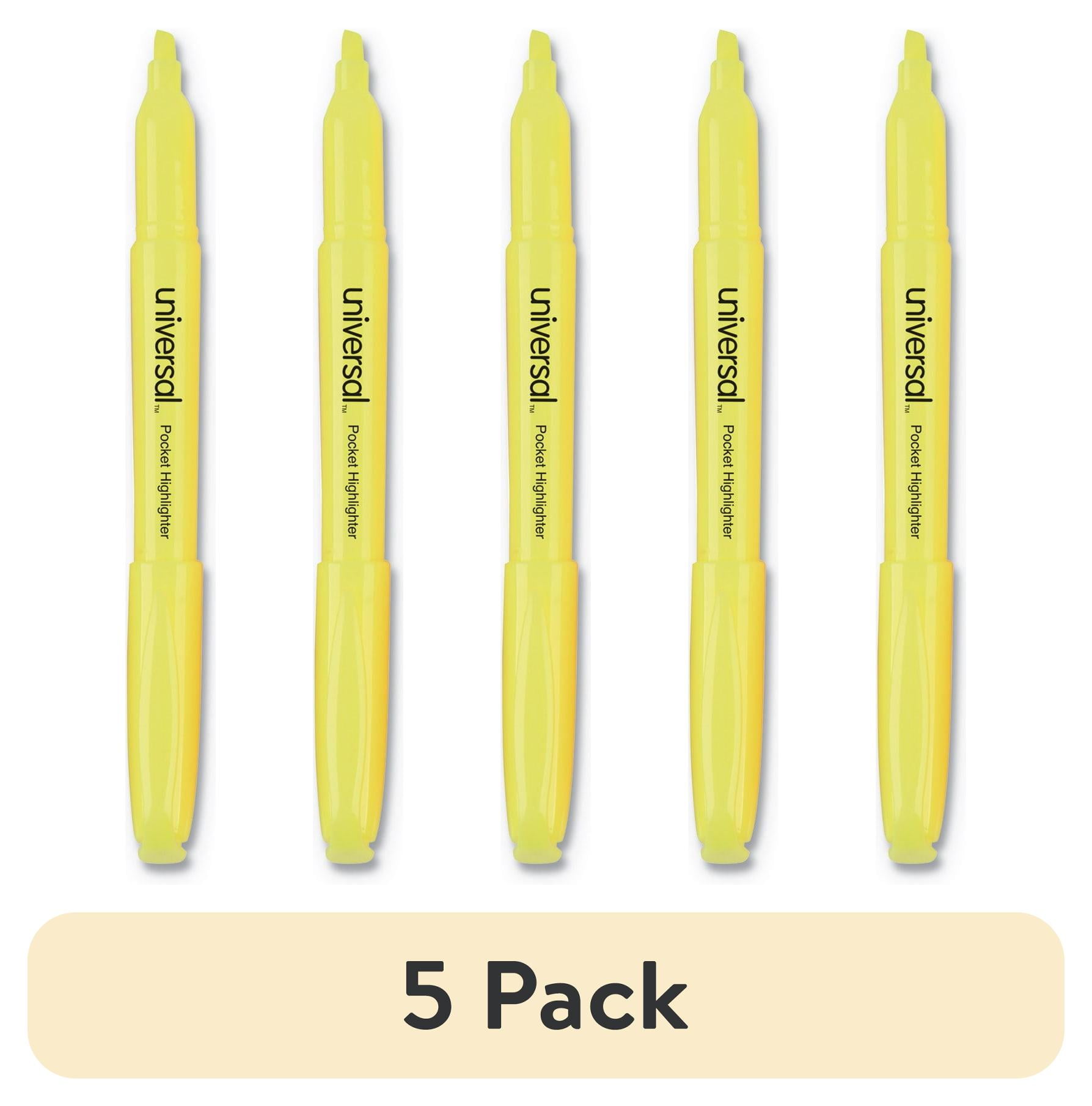 (5 pack) Pocket Highlighters, Chisel Tip, Assorted Colors, 5/Set ...