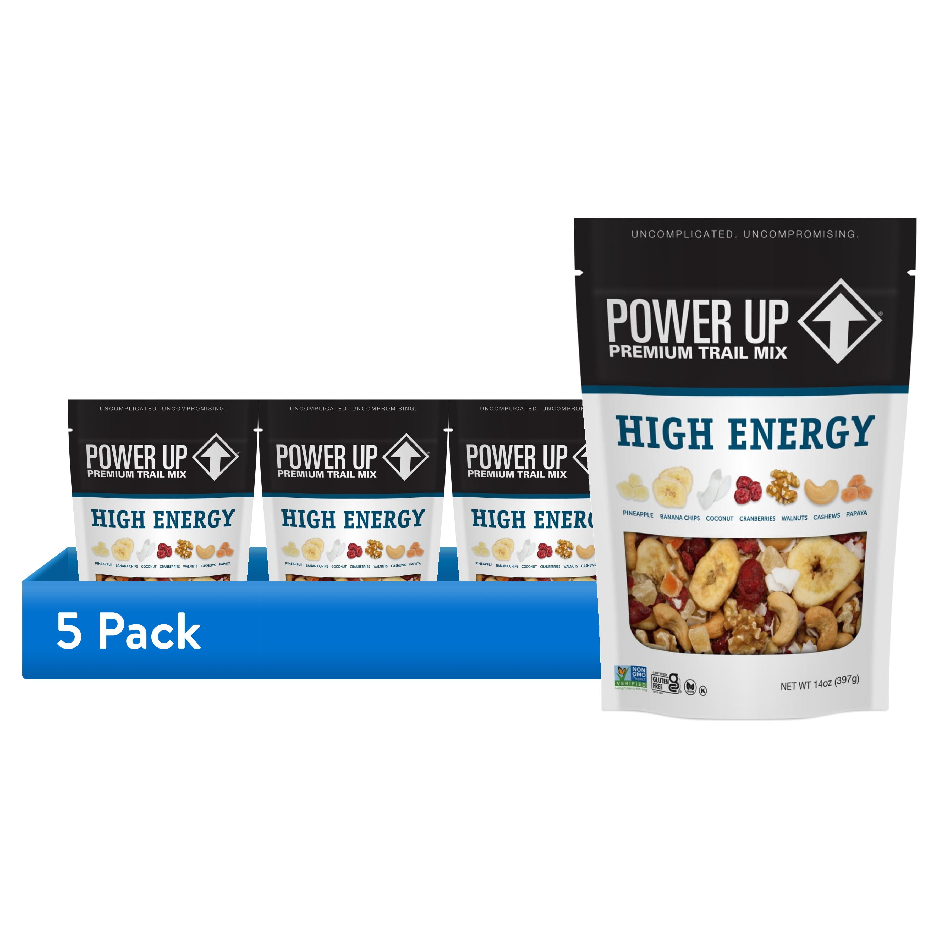 (5 pack) Power Up Trail Mix High Energy 14oz, Gluten Free, Vegan, Non ...