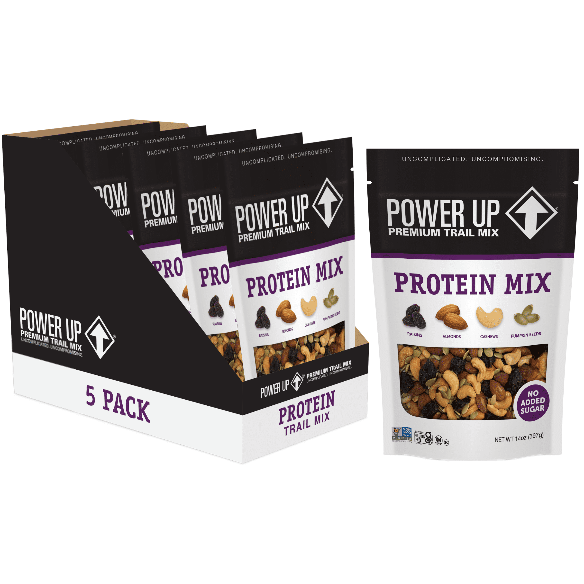 (5 pack) Power Up Trail Mix Protein Mix 14oz, Gluten Free, Vegan, Non ...