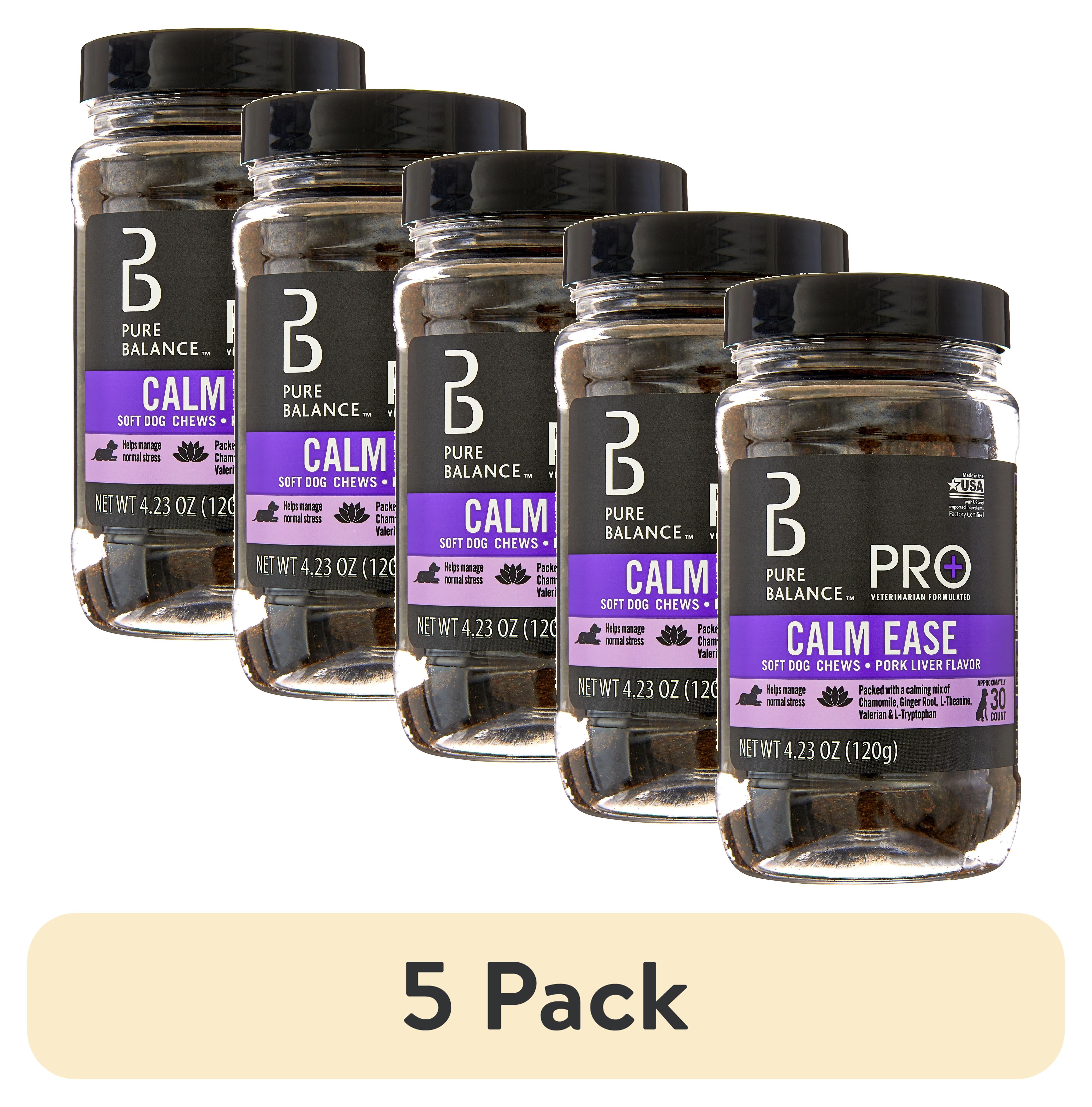 (5 pack) Pure Balance Pro+ Calm Ease for Dogs, Calming Supplement, Pork ...