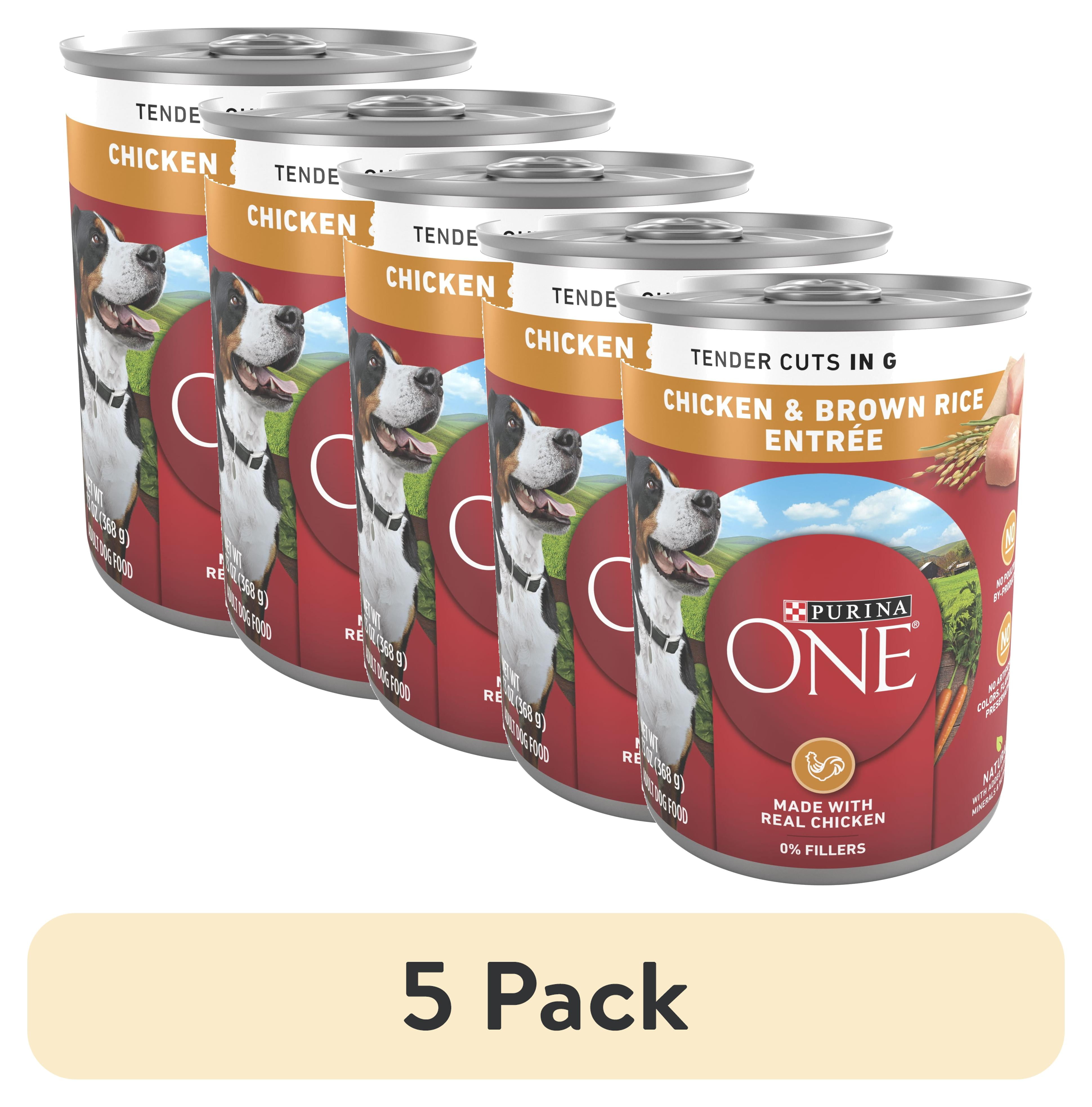 (5 pack) Purina ONE Natural Wet Dog Food, High Protein Soft Chicken ...