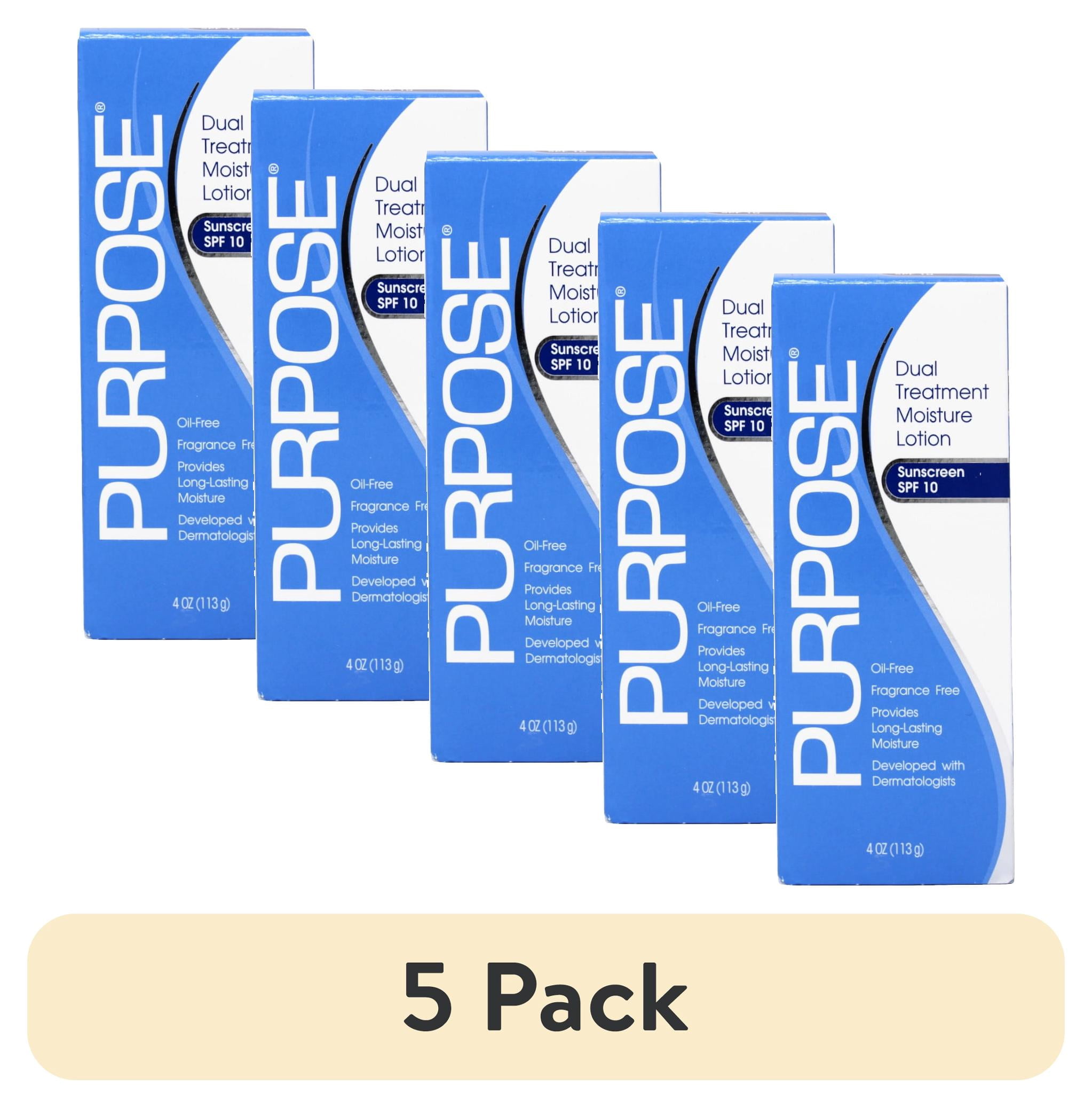 (5 pack) Purpose Fragrance-Free Dual Treatment Moisture Lotion with SPF ...