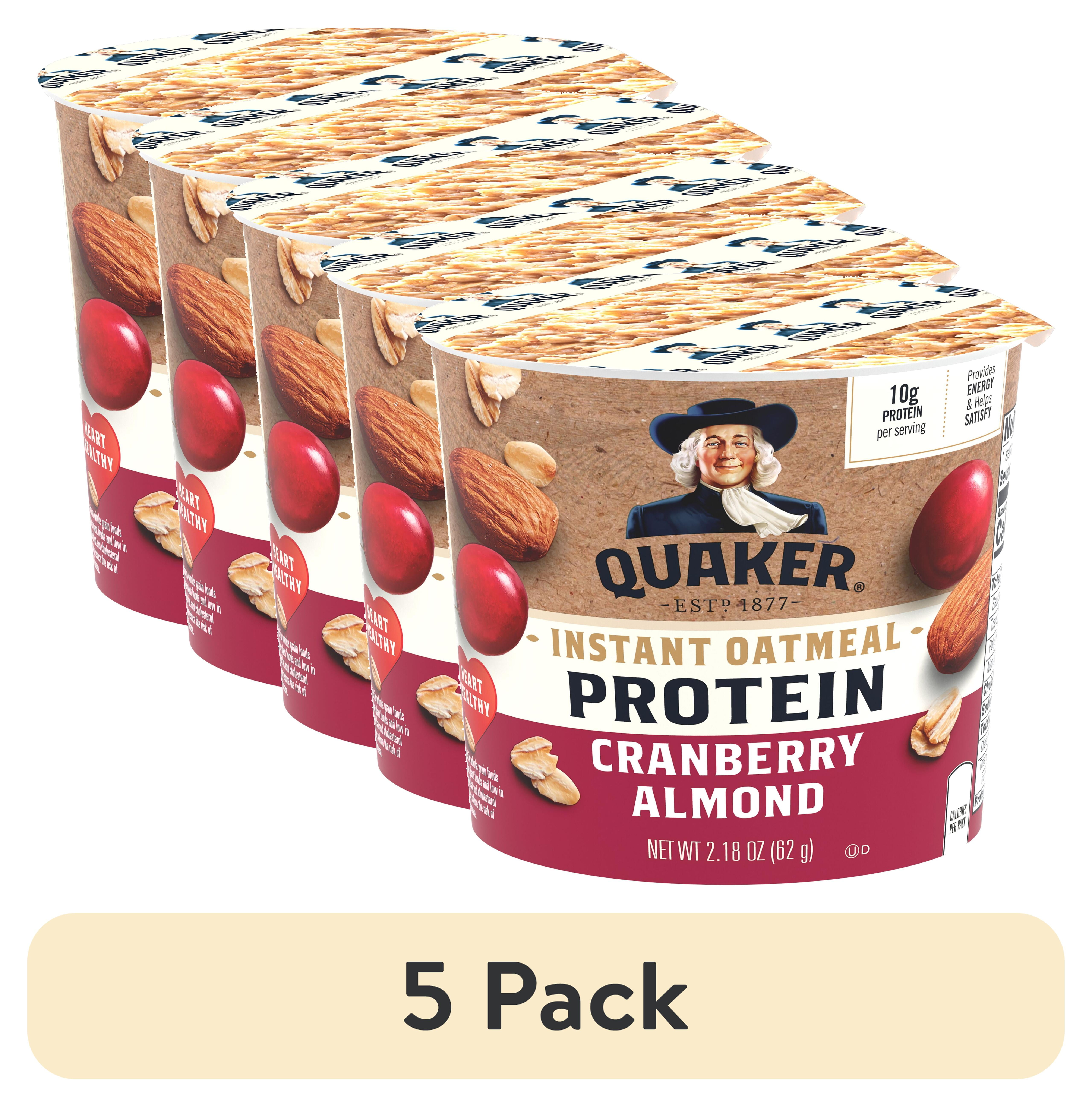 (5 pack) Quaker Select Starts Cranberry Almond Protein Instant Oatmeal ...