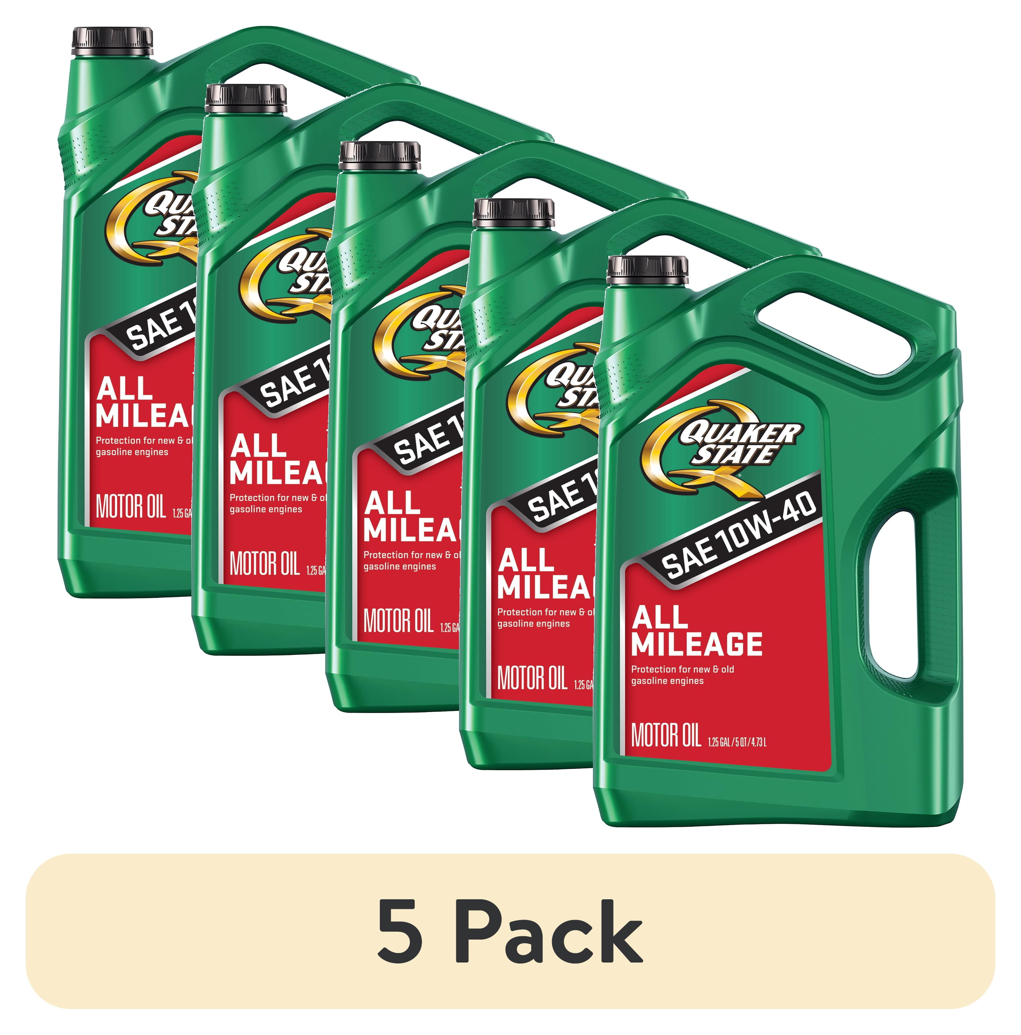 (5 pack) Quaker State All Mileage 10W-40 Motor Oil, 5 Quart - Walmart.com